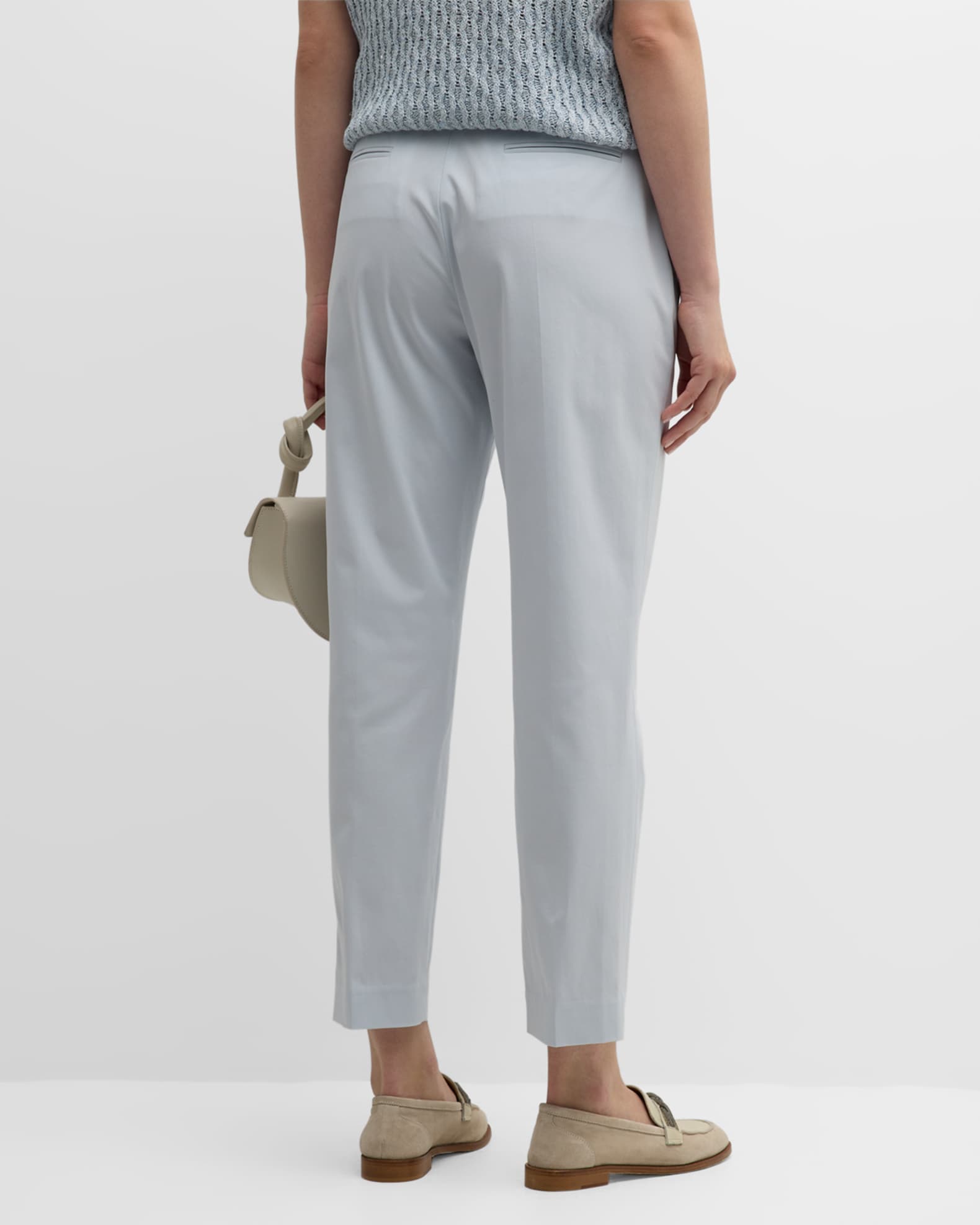Eleventy Cropped High-Rise Tapered Pants | Neiman Marcus