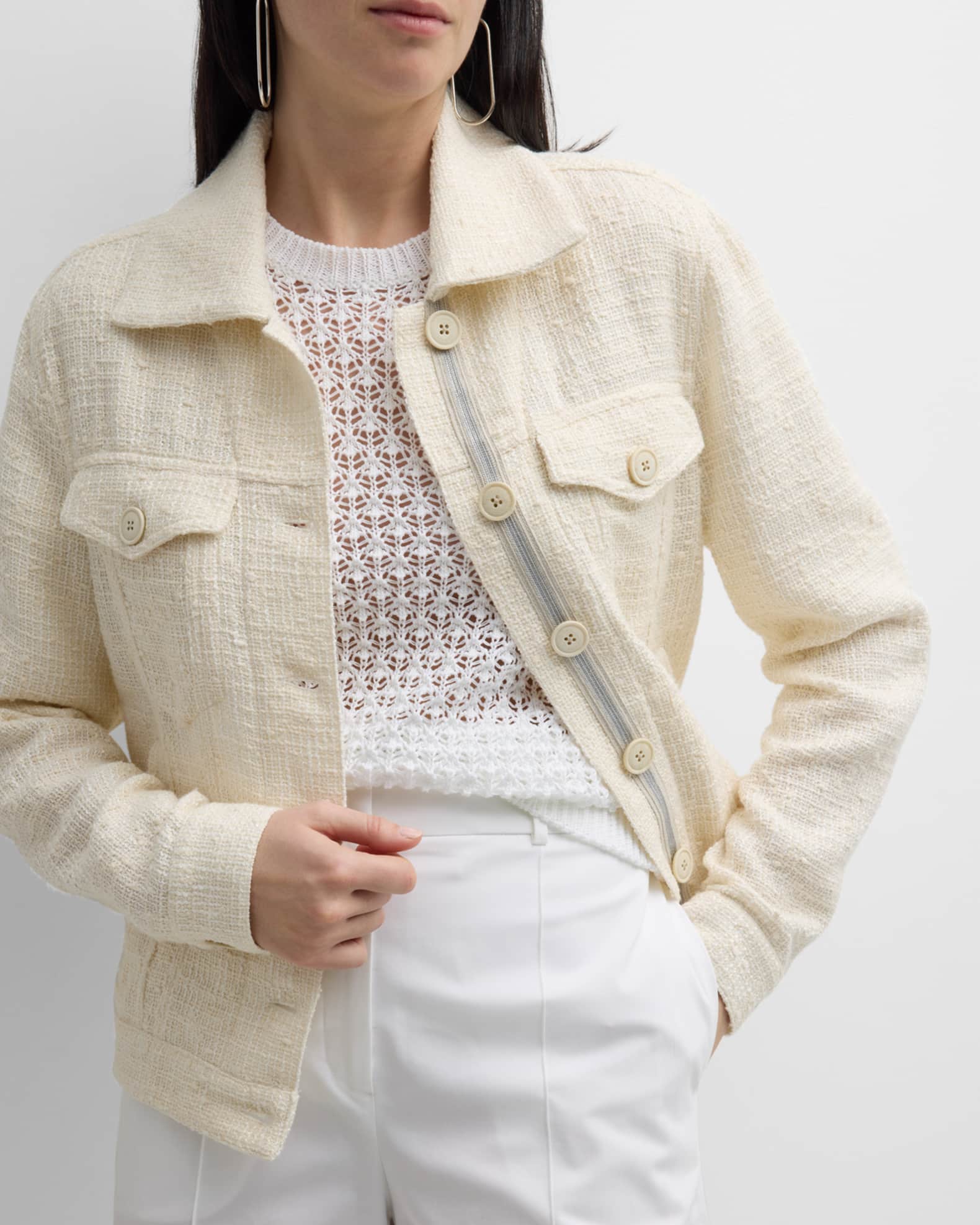 Eleventy Button-Down Tweed Jacket | Neiman Marcus