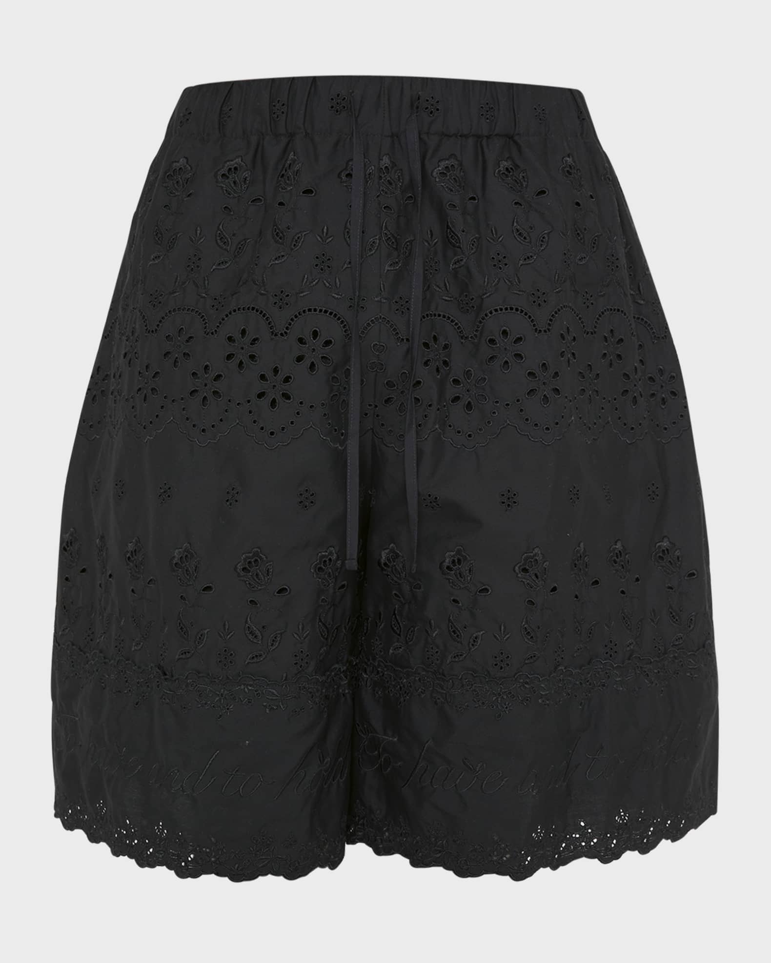 Simone Rocha Men's Broderie Anglaise Easy Drawstring Shorts | Neiman Marcus