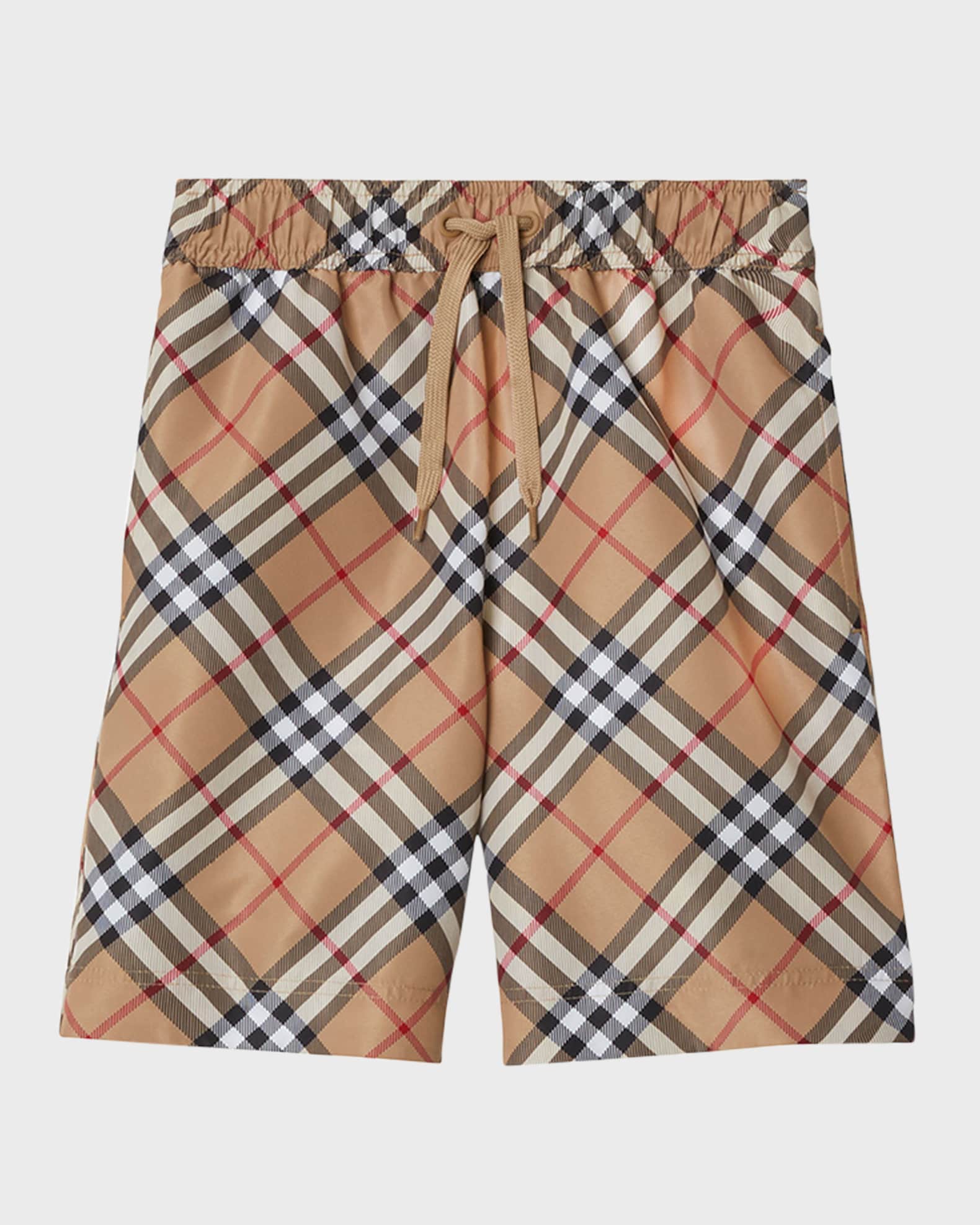 Boy's Malcolm Bias Check Swim Trunks | Neiman Marcus