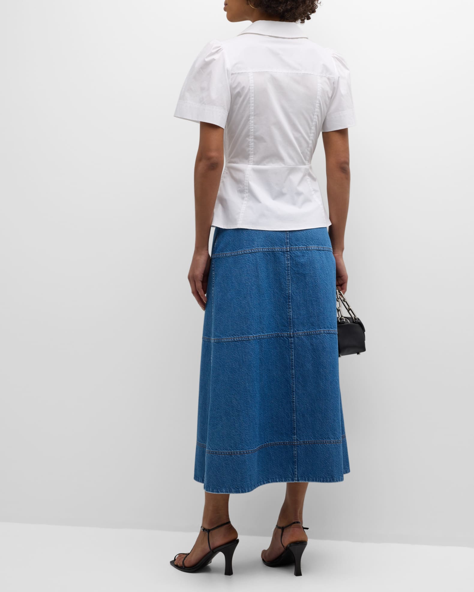 Tanya Taylor Sandra Short-Sleeve Wrap-Front Top | Neiman Marcus