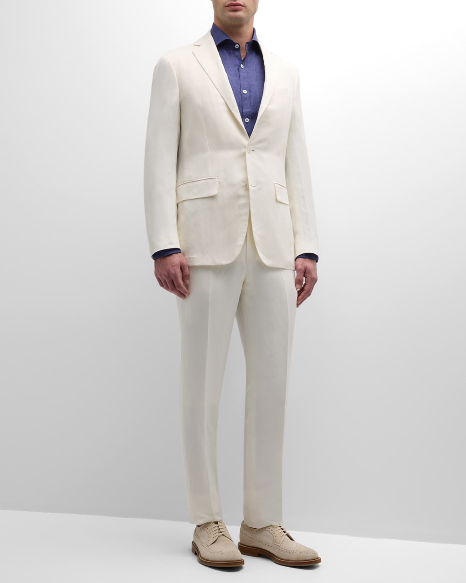 Canali Men's Linen-Silk Solid Suit | Neiman Marcus