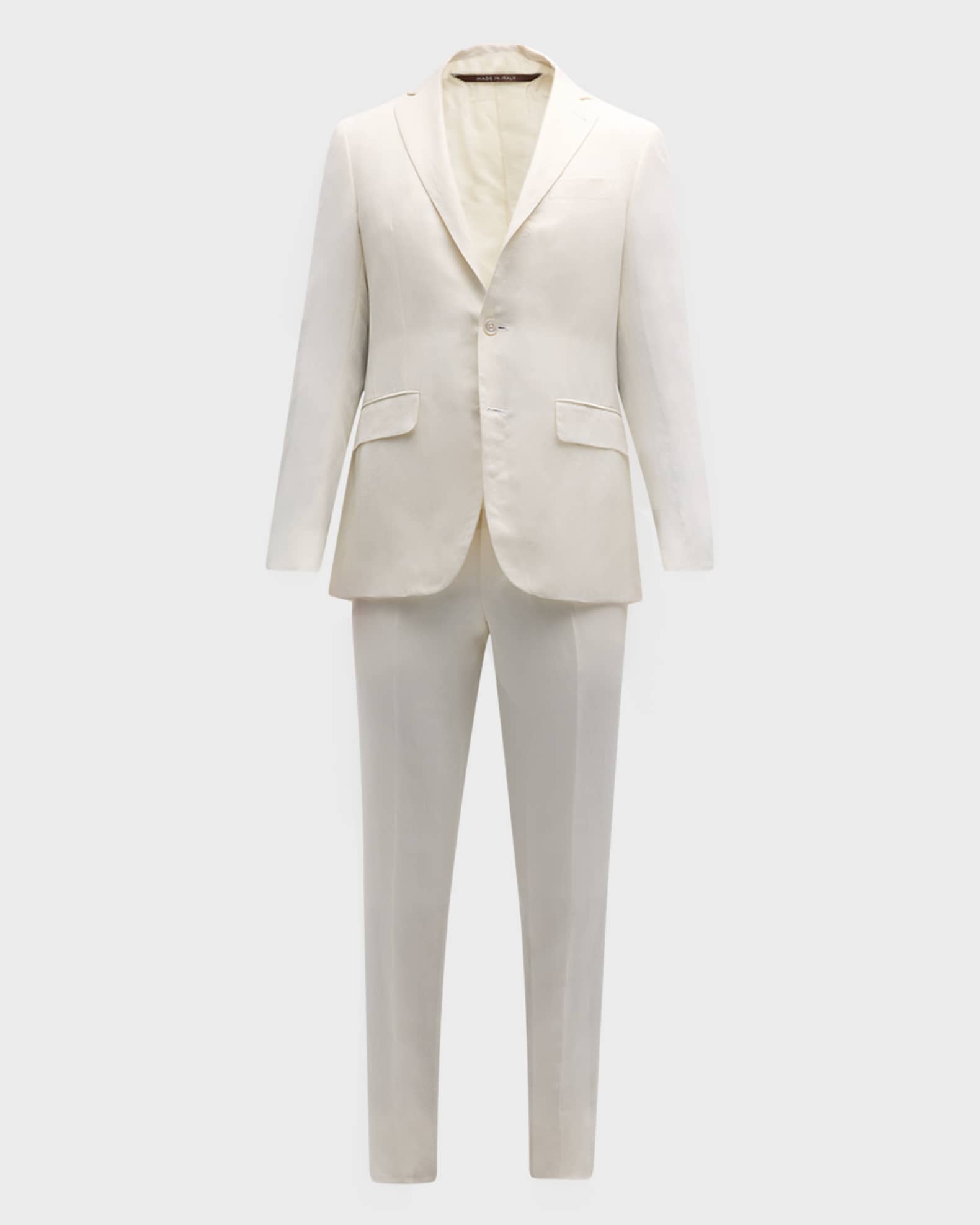Canali Men's Linen-Silk Solid Suit | Neiman Marcus
