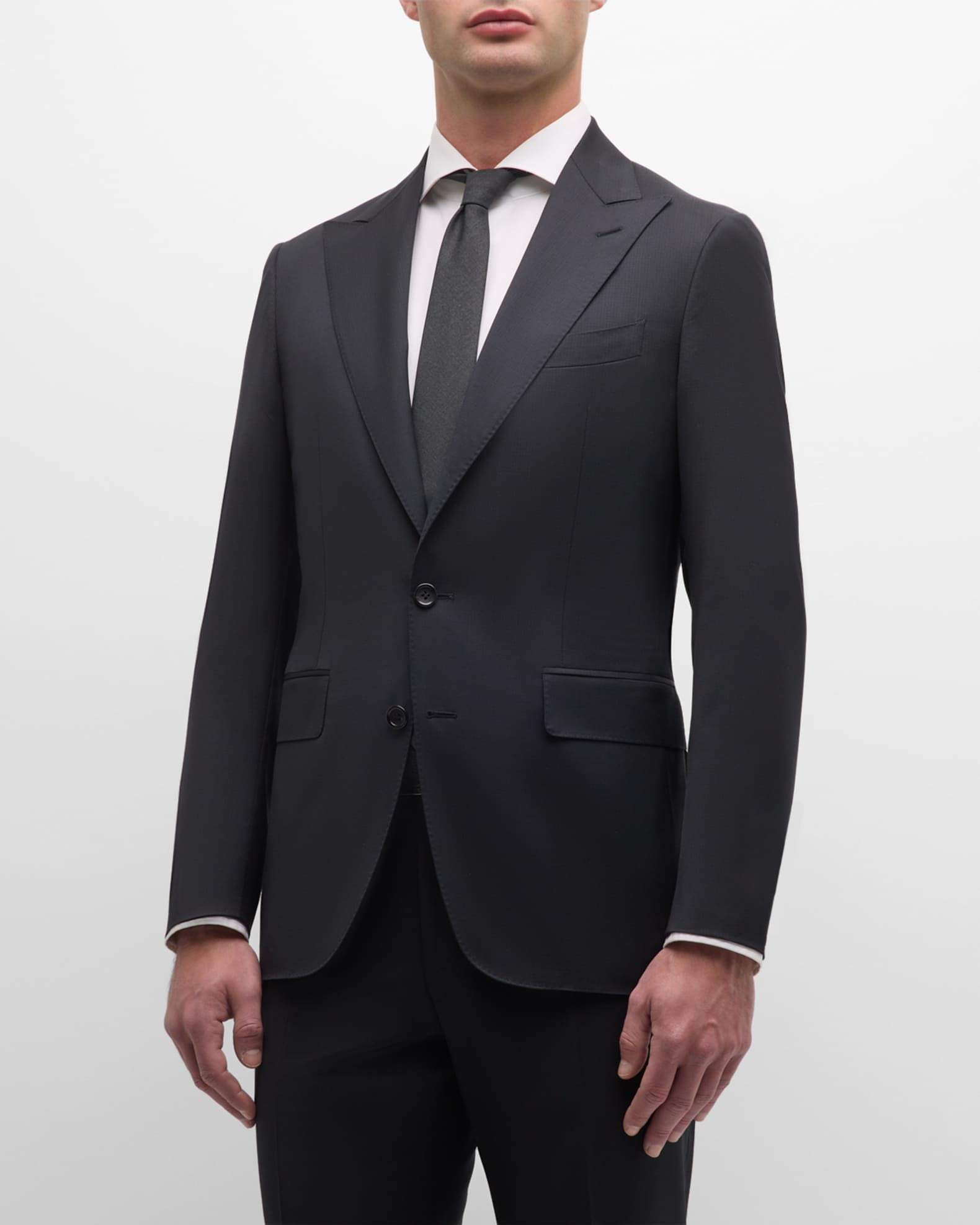 Canali Men's Super 130s Wool Micro-Check Suit | Neiman Marcus
