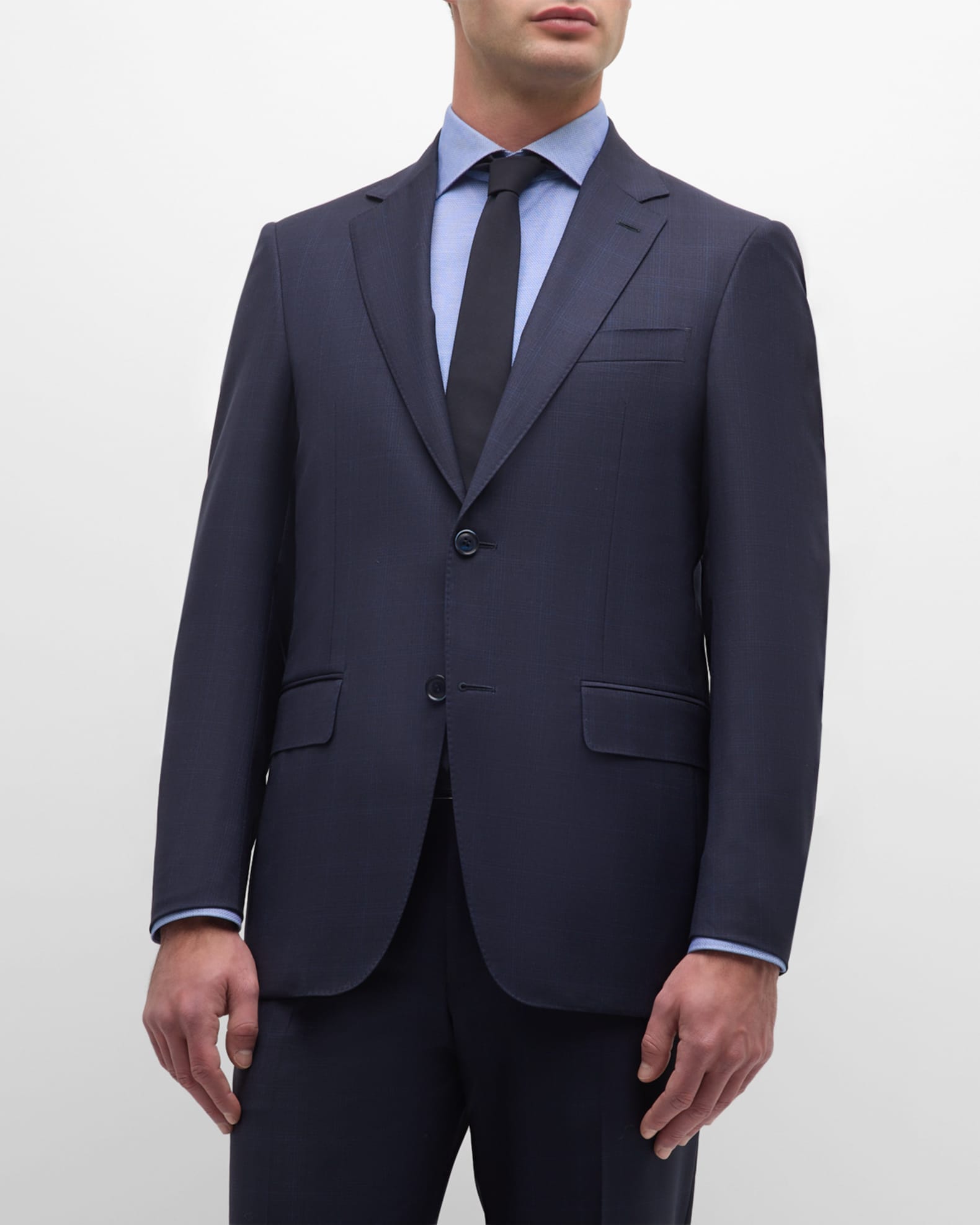 Canali Men's Tonal Plaid Wool Suit | Neiman Marcus