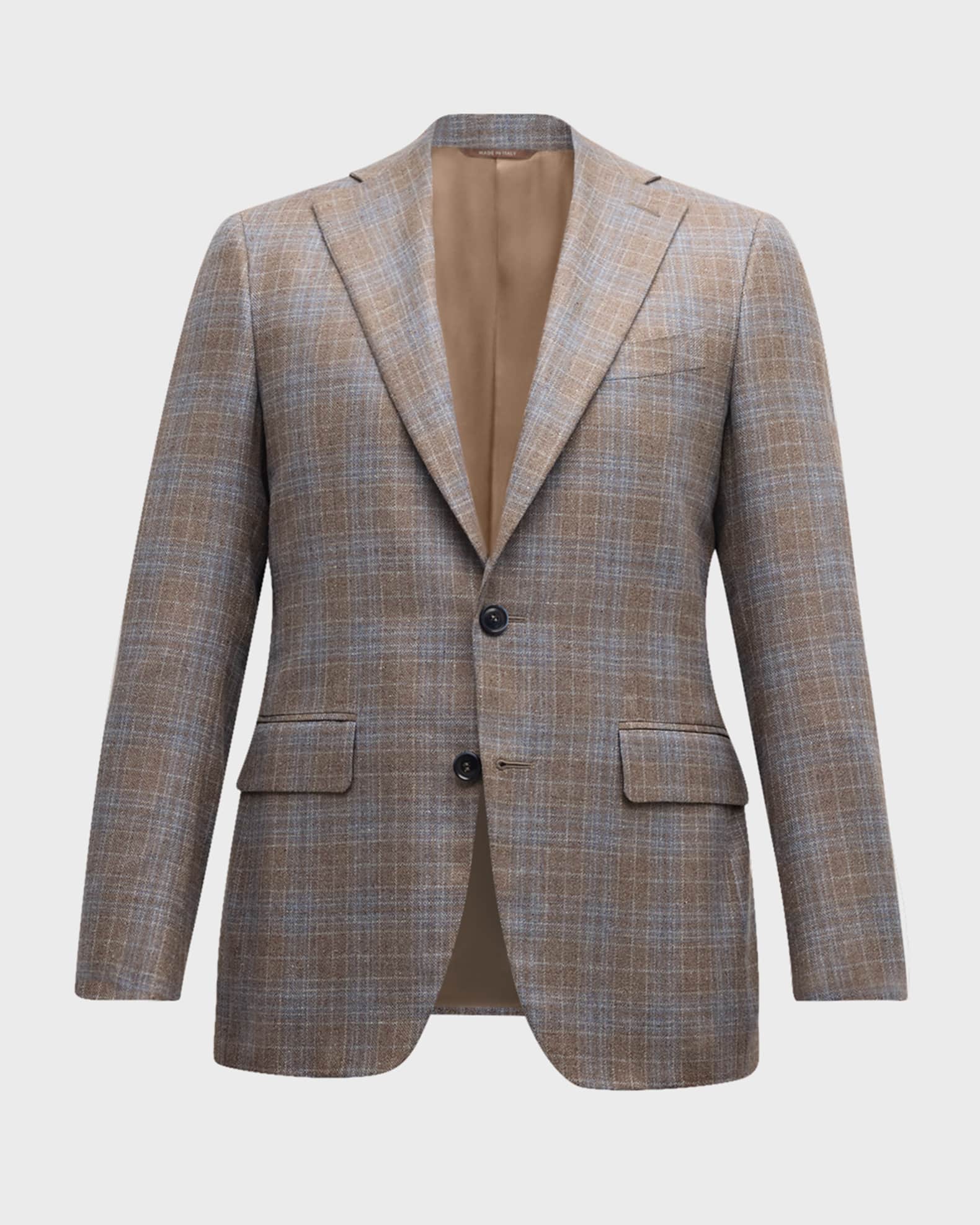 Canali Men's Plaid Silk-Wool Sport Coat | Neiman Marcus