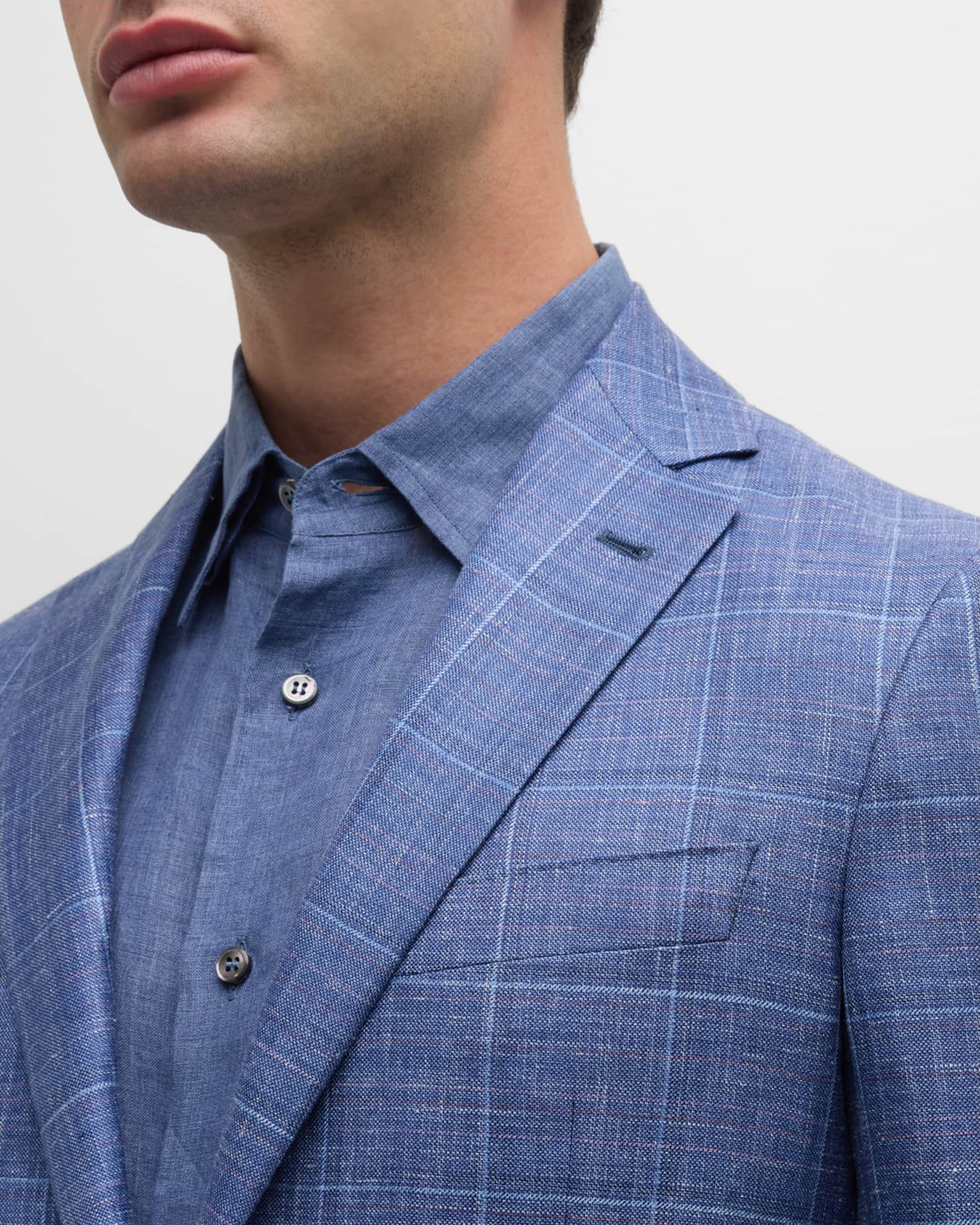 Canali Men's Windowpane Sport Coat | Neiman Marcus