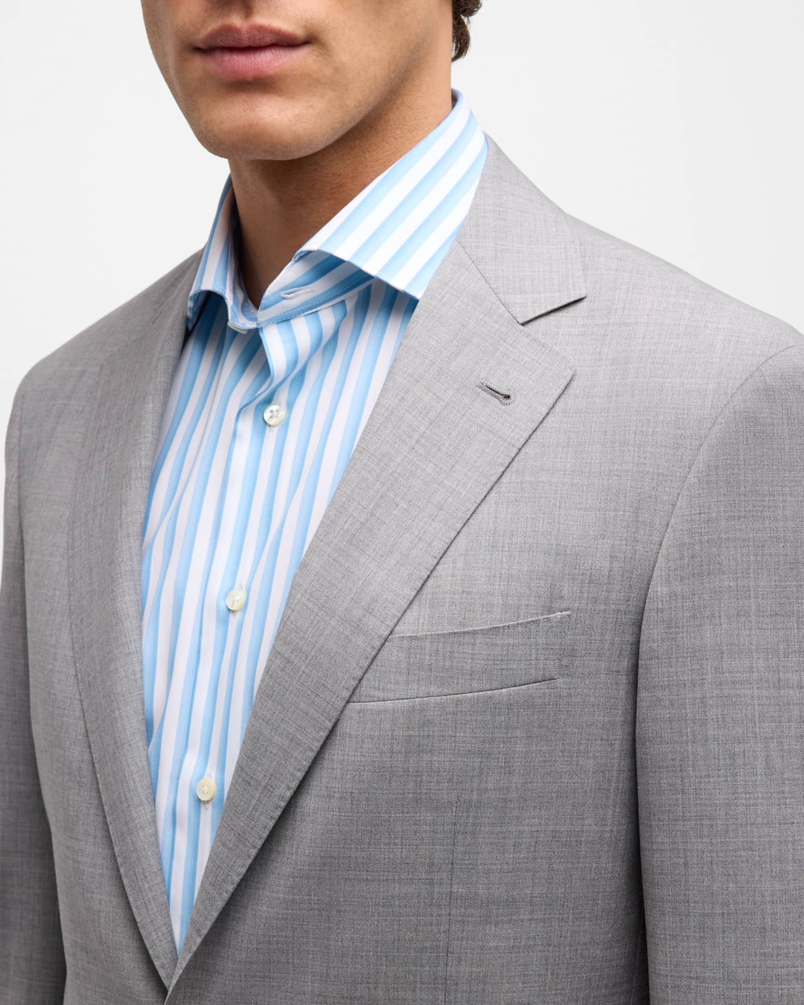 Canali Men's Super 130s Wool Heathered Suit | Neiman Marcus