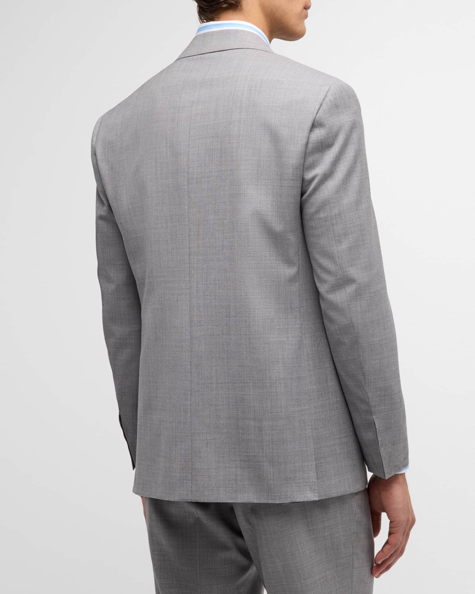 Canali Men's Super 130s Wool Heathered Suit | Neiman Marcus
