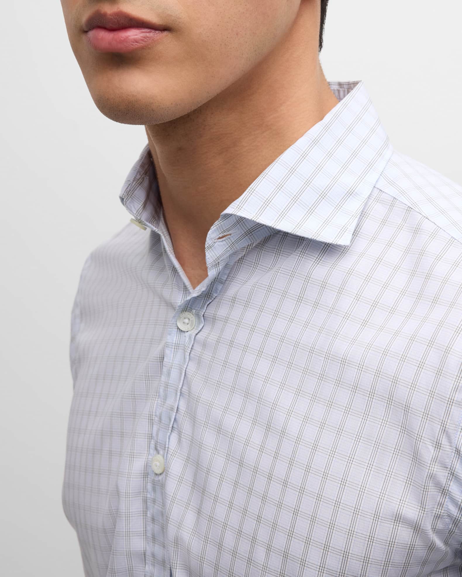 Canali Men's Cotton Check Sport Shirt | Neiman Marcus