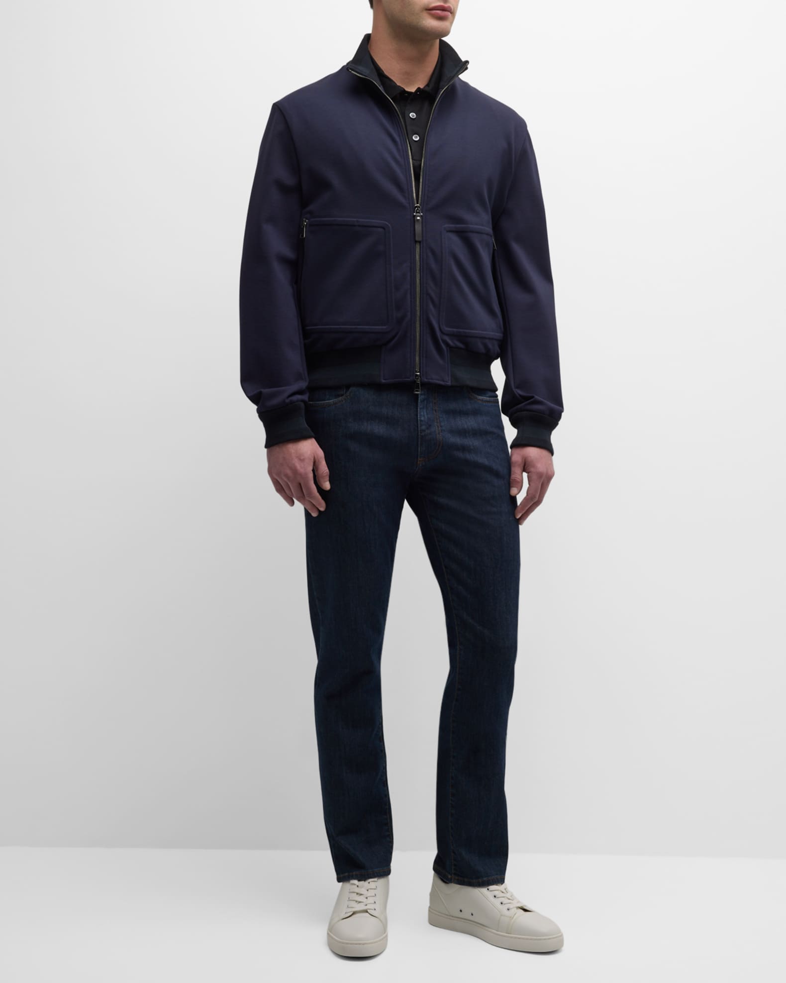 Canali Men's Full-Zip Bomber Jacket | Neiman Marcus