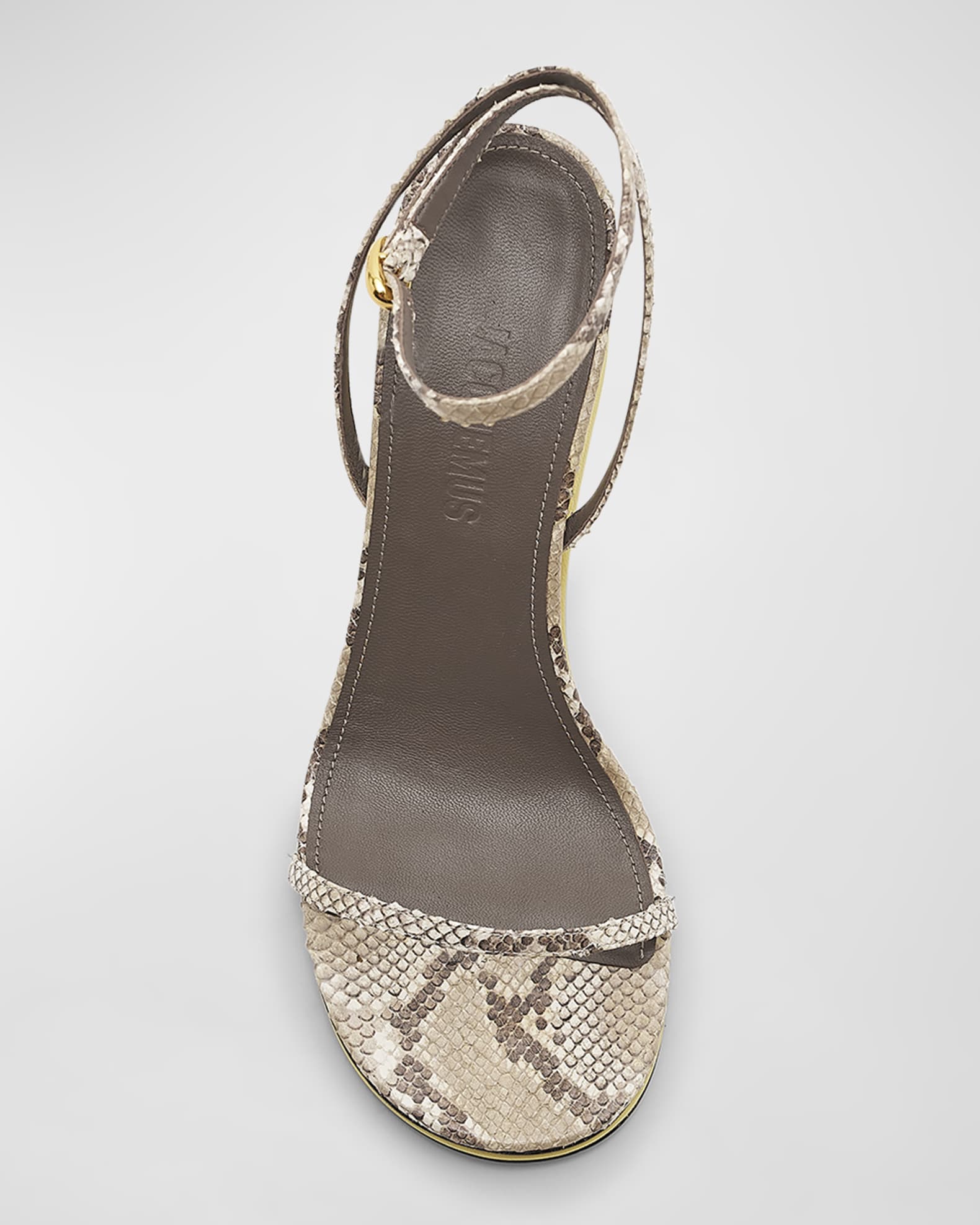 Jacquemus Les Doubles Ankle-Strap Embossed Sandals | Neiman Marcus