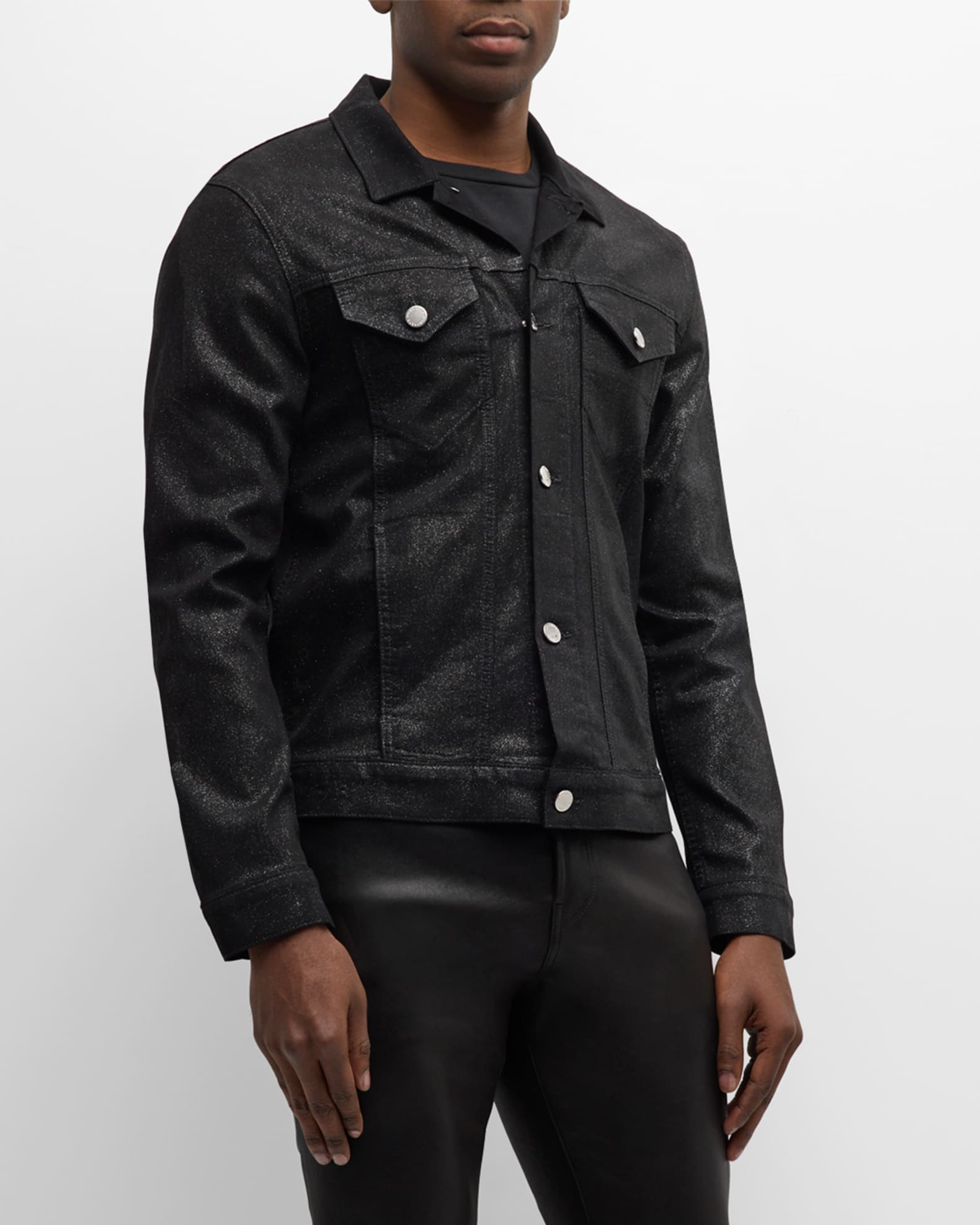 monfrere Men's Dean Denim Coated Trucker Jacket | Neiman Marcus
