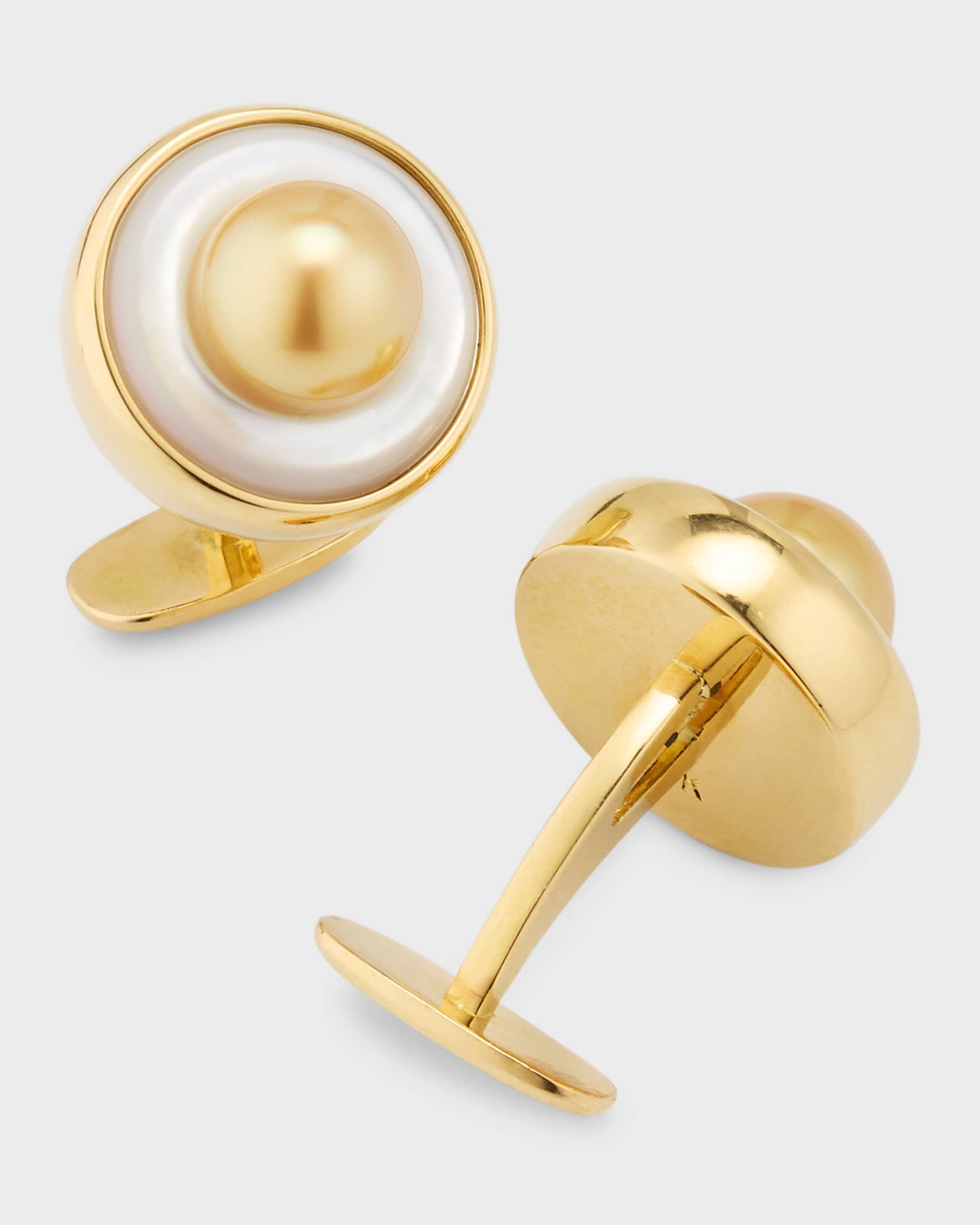 Pearls By Shari 8mm Golden South Sea Pearl Cufflinks | Neiman Marcus