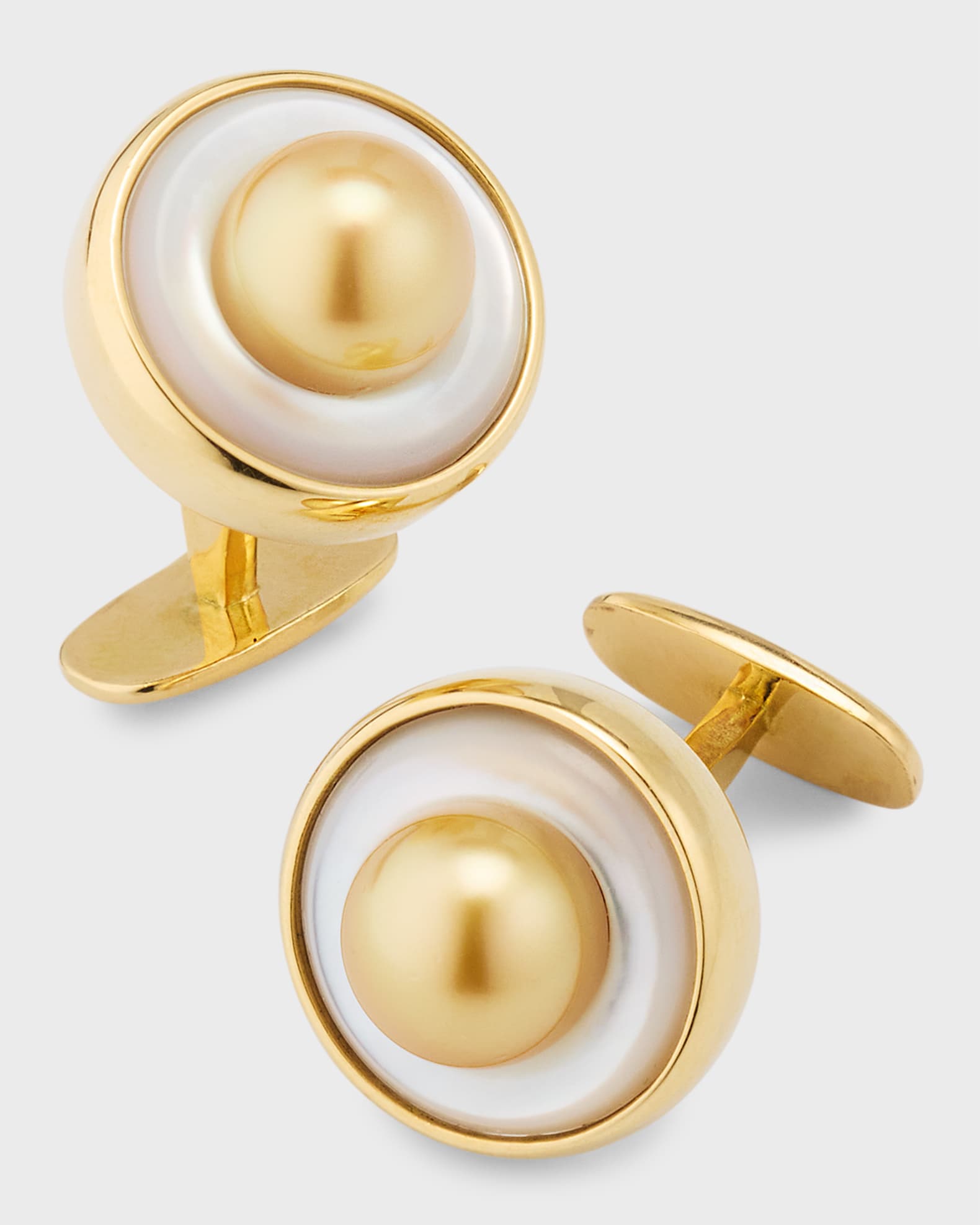 Pearls By Shari 8mm Golden South Sea Pearl Cufflinks | Neiman Marcus