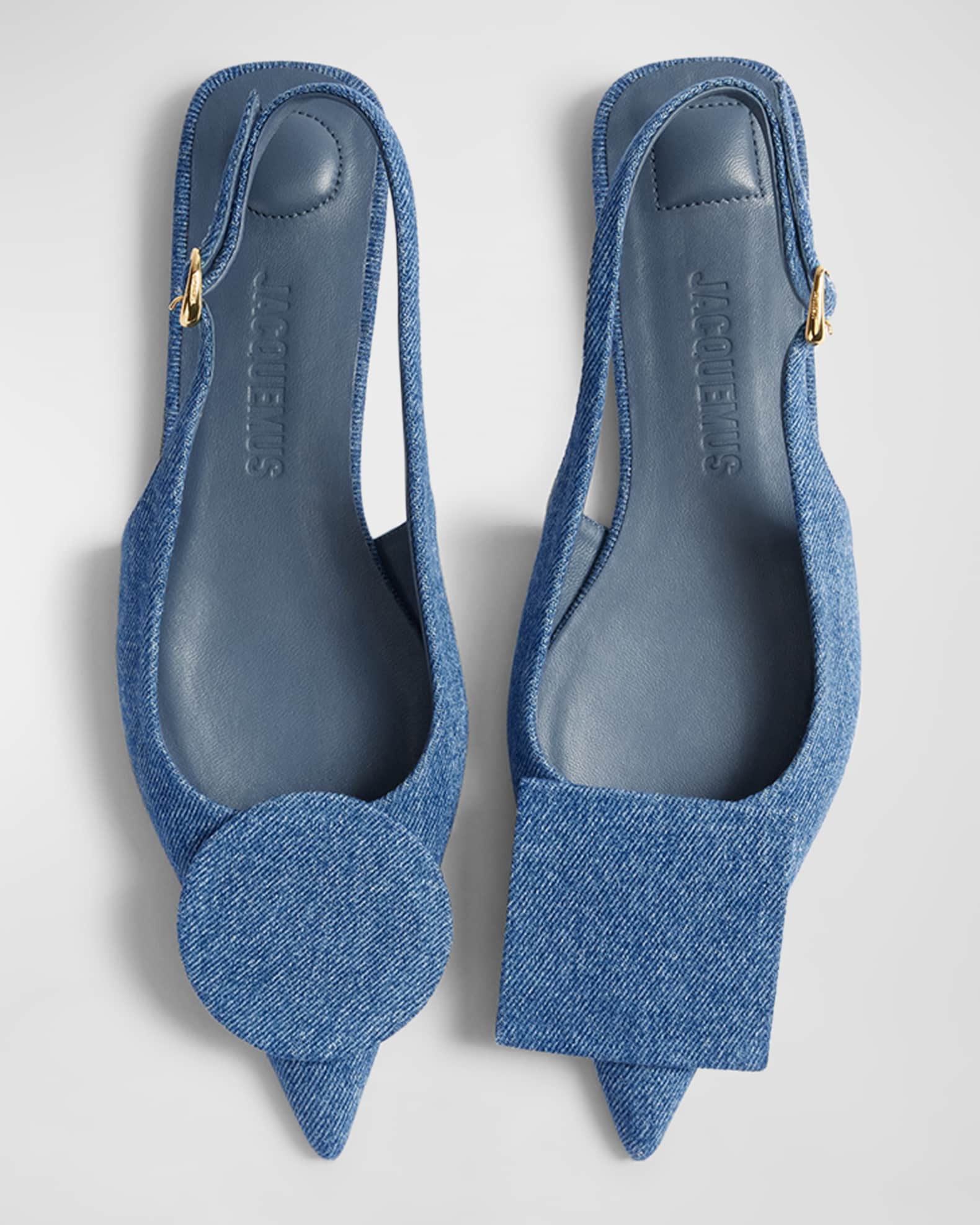 Jacquemus Les Slingbacks Duelo Denim Ballerina Flats | Neiman Marcus