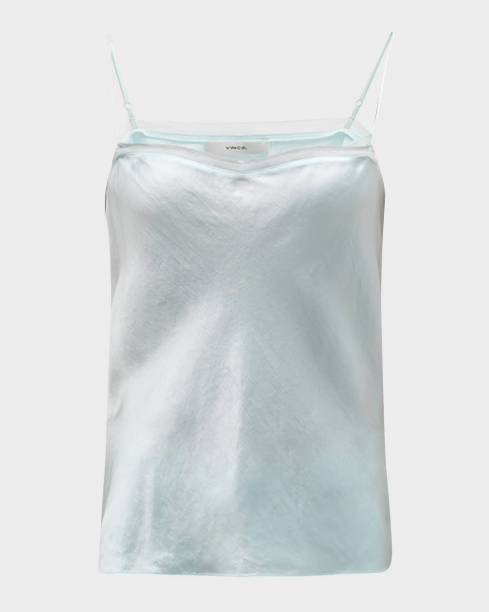 Vince Layered Chiffon-Trim Silk Cami | Neiman Marcus