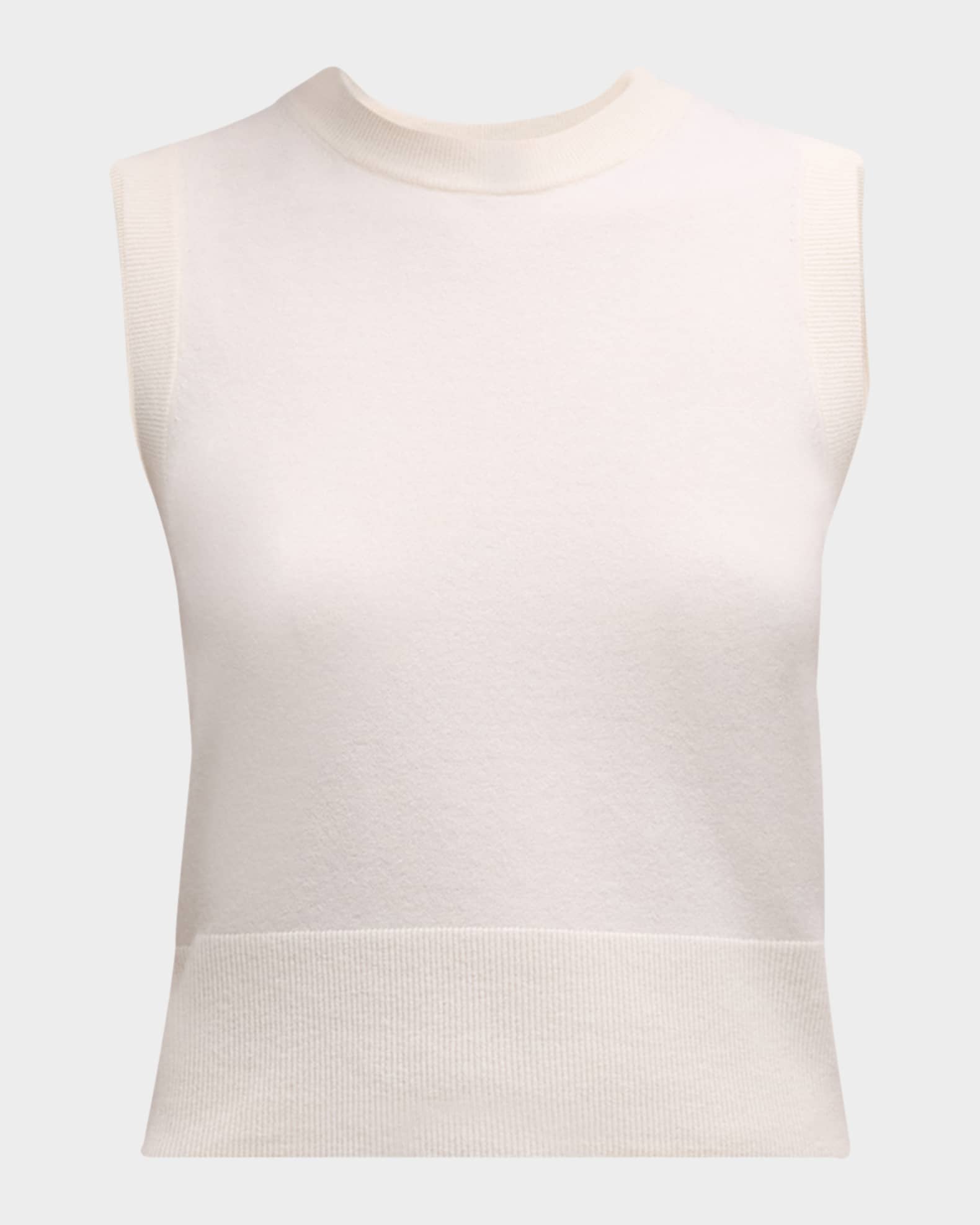 Vince Wool Cashmere Crewneck Shell Top | Neiman Marcus