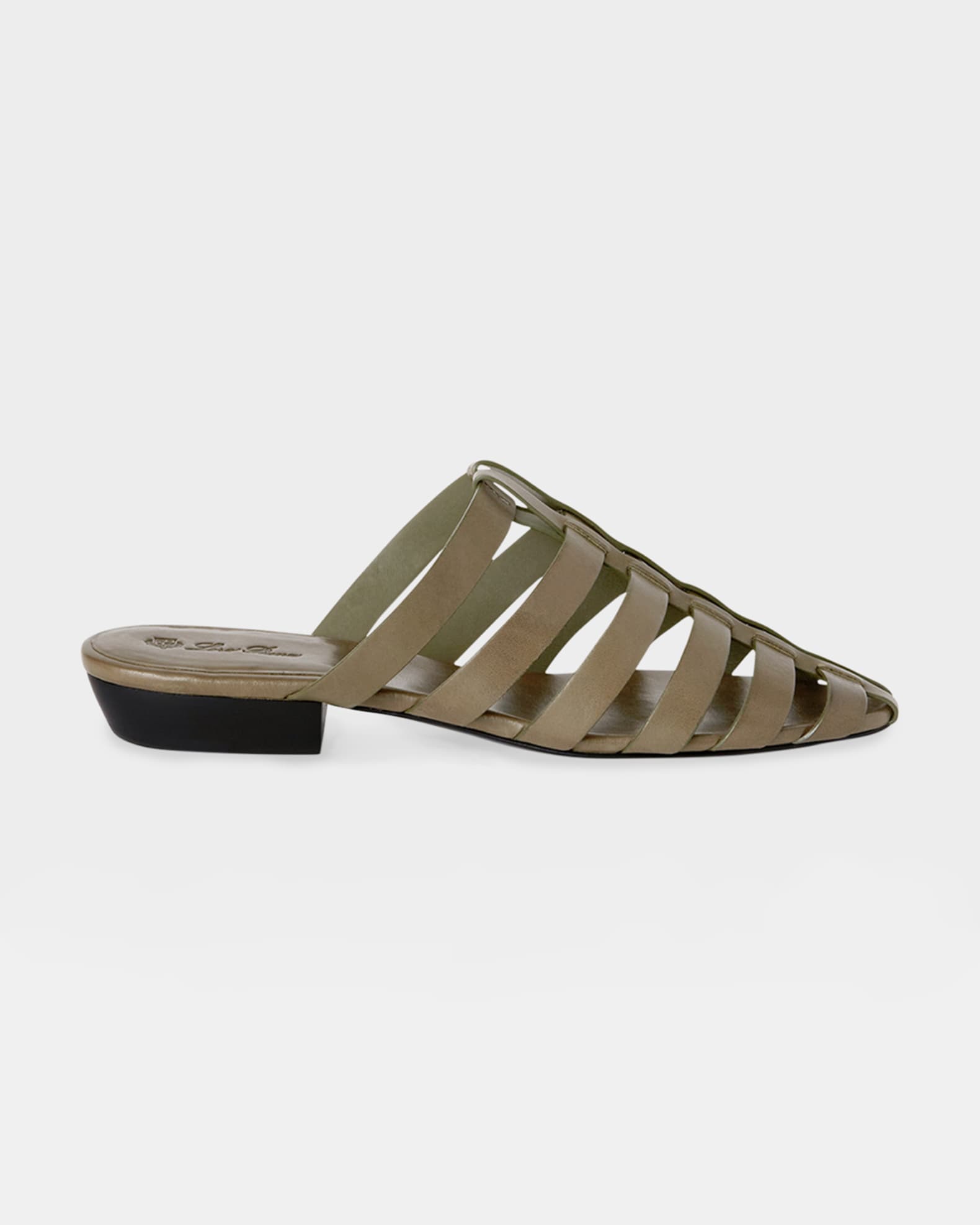 Loro Piana Kaede Caged Leather Mule Sandals | Neiman Marcus