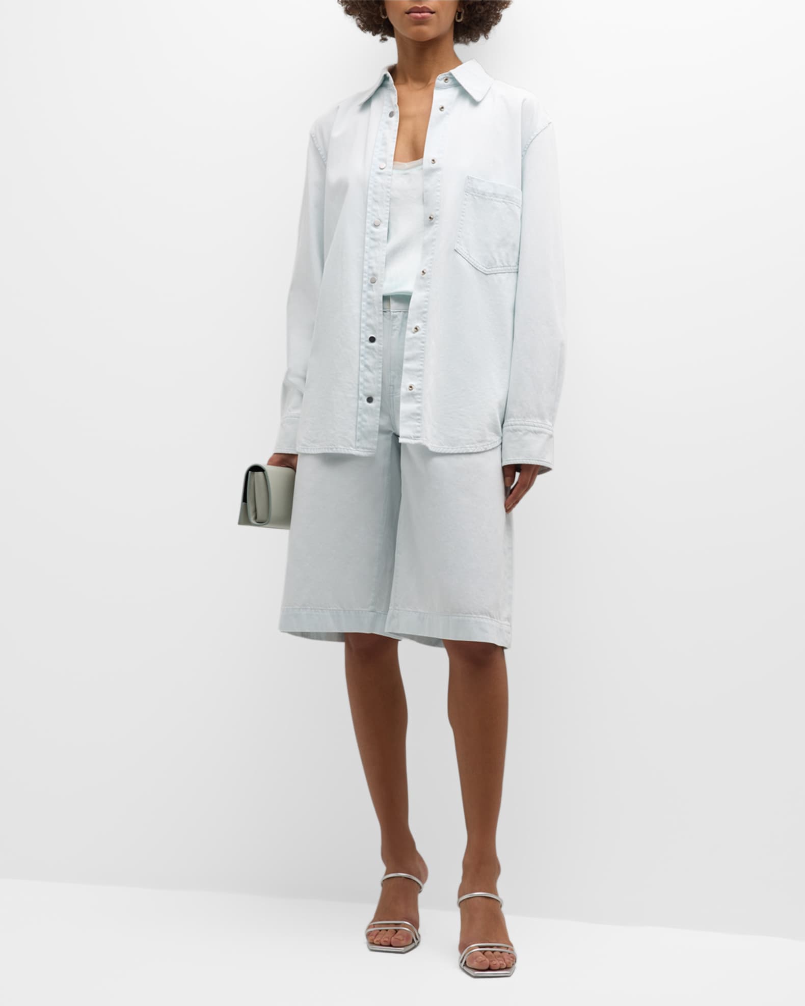 Vince Snap-Front Cotton Twill Overshirt | Neiman Marcus