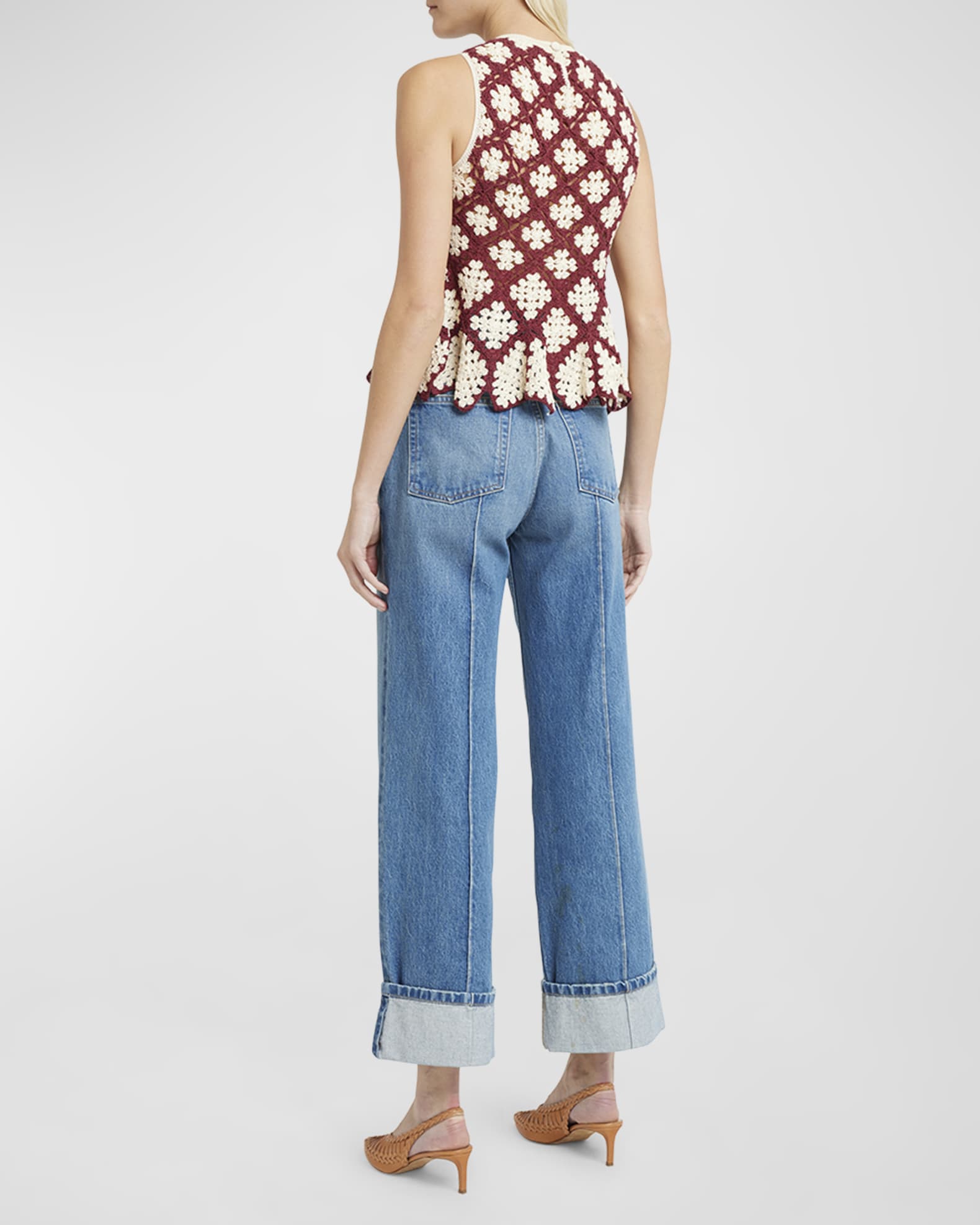 Ulla Johnson Boden Floral Crochet Sleeveless Top | Neiman Marcus