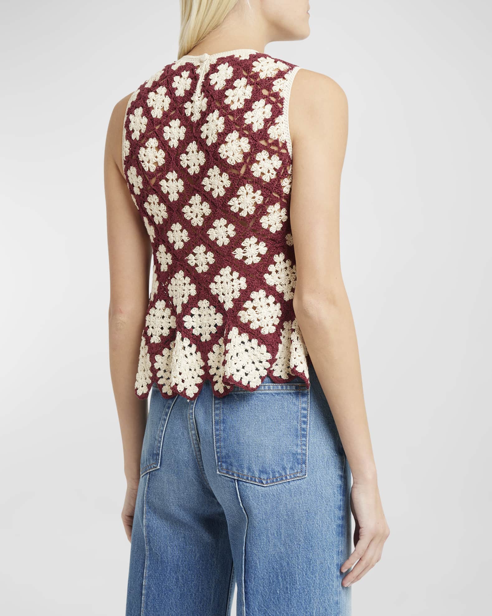 Ulla Johnson Boden Floral Crochet Sleeveless Top | Neiman Marcus
