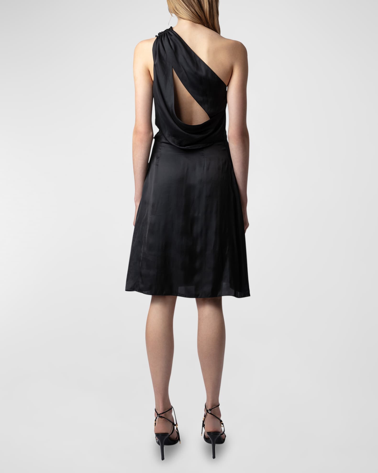 Zadig & Voltaire Razal Satin One-Shoulder Dress | Neiman Marcus