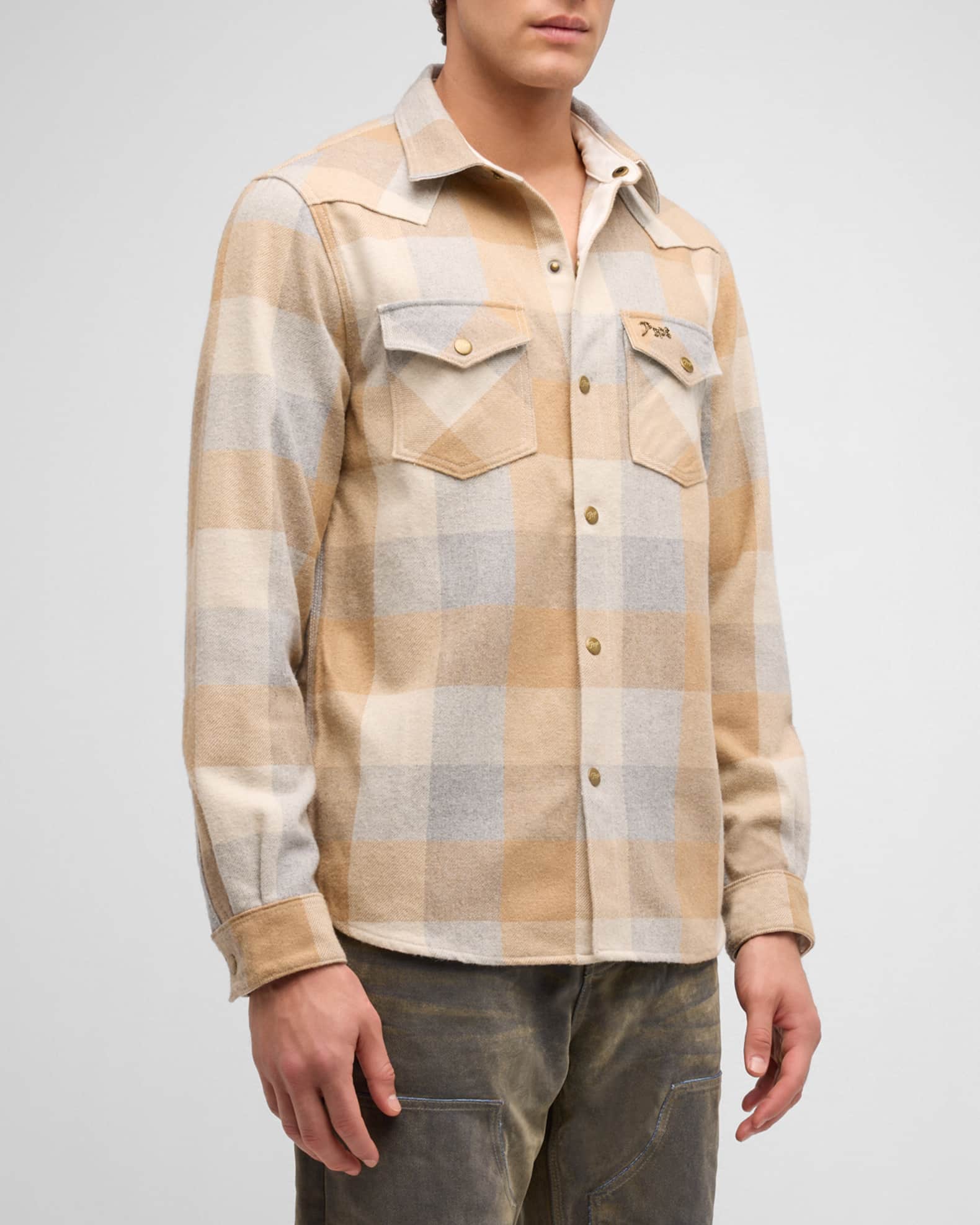 PRPS Men's Plaid Flannel Button-Down Shirt | Neiman Marcus