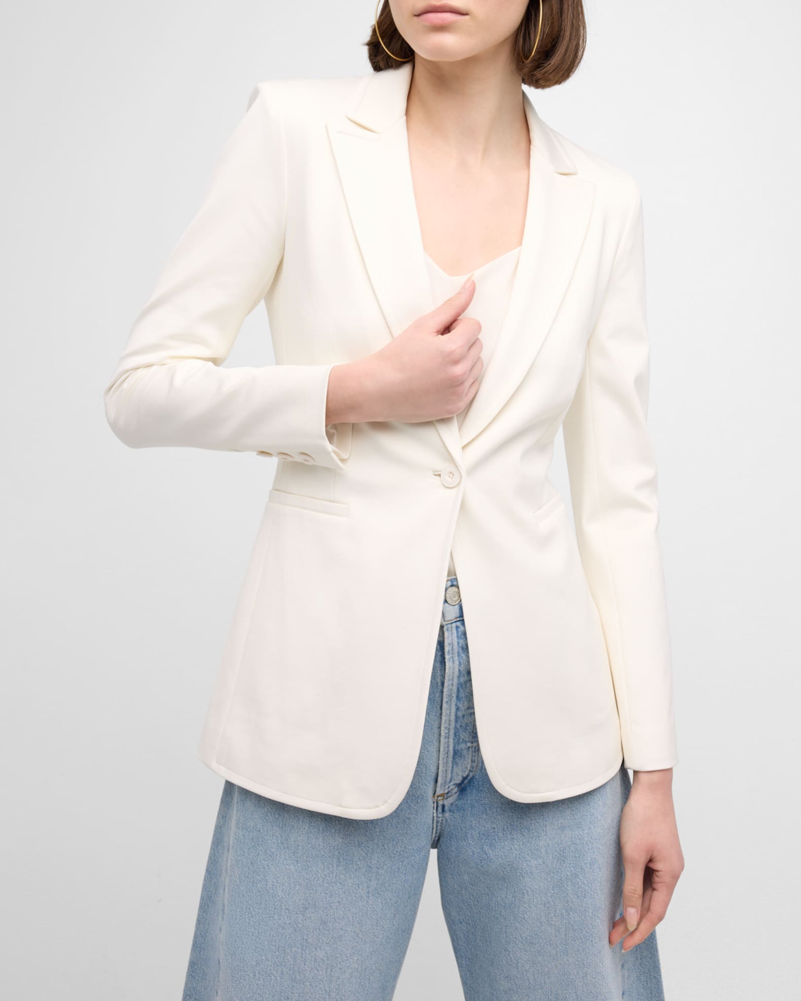 Alice + Olivia Breann Long Fitted Blazer | Neiman Marcus