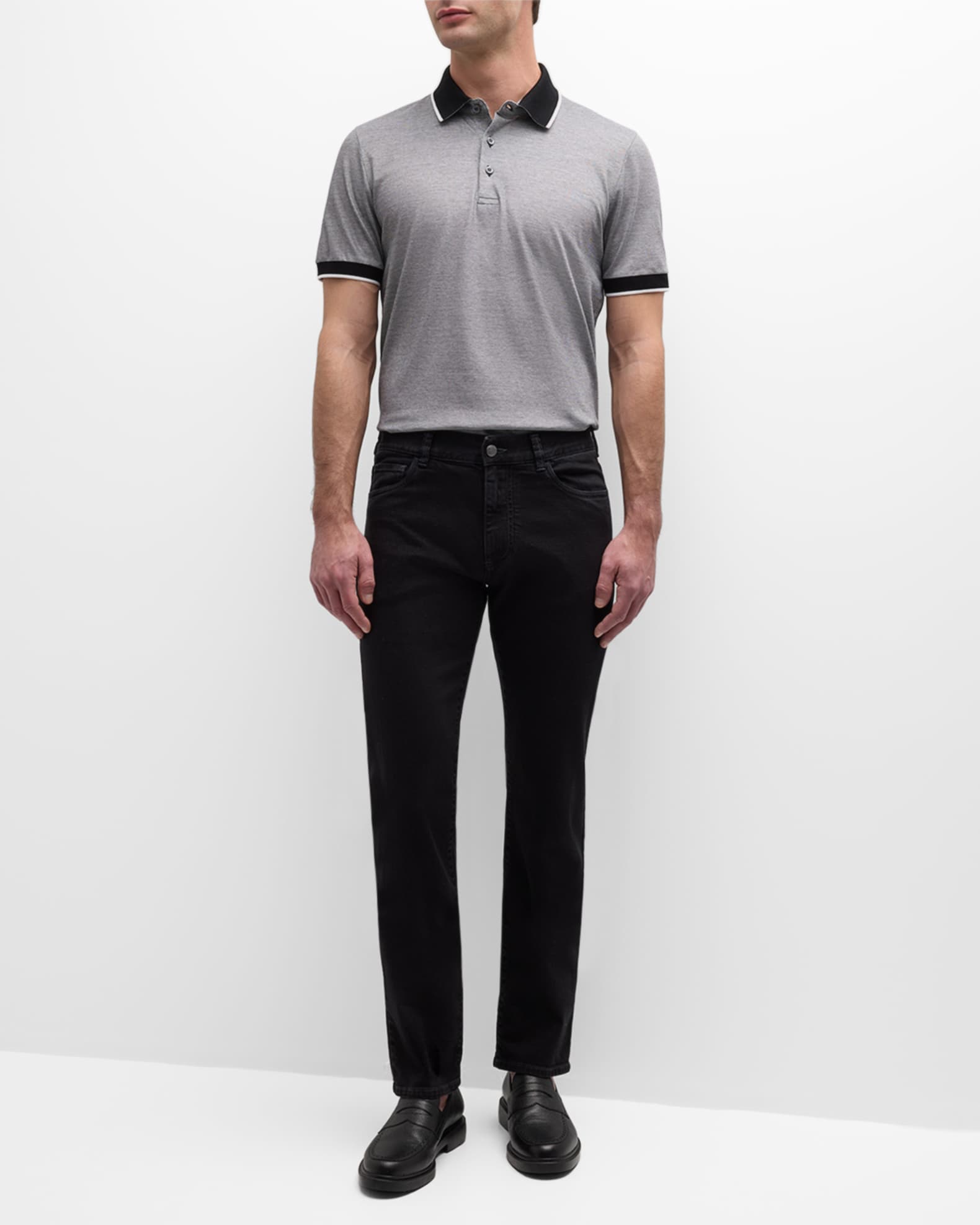 Canali Men's Cotton Polo Shirt | Neiman Marcus
