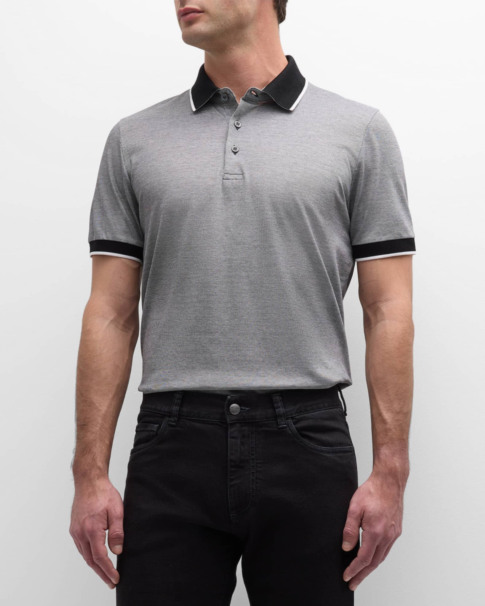Canali Men's Cotton Polo Shirt | Neiman Marcus