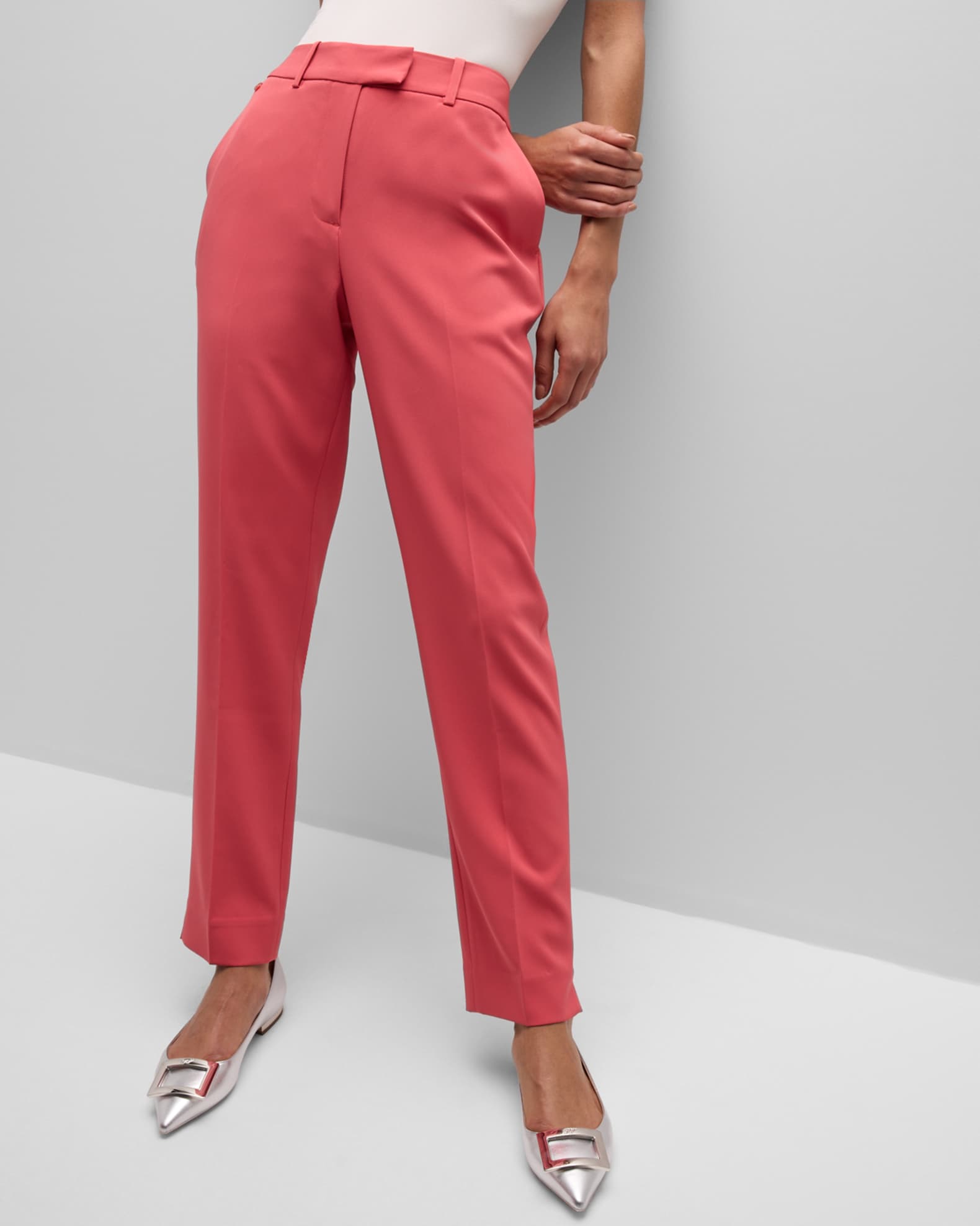 Elie Tahari The Stella Cropped High-Rise Tapered Pants | Neiman Marcus