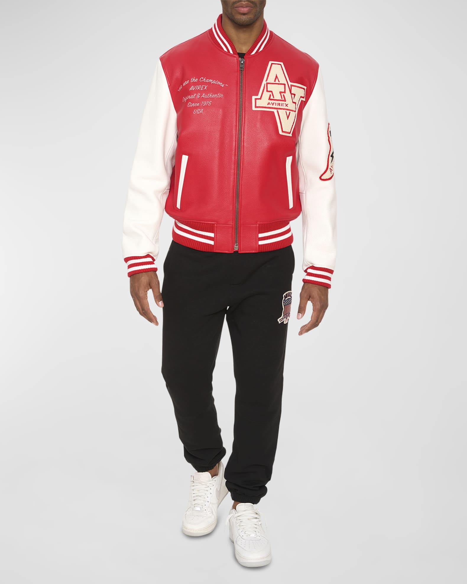 AVIREX Men's Wildcat Leather Varsity Jacket | Neiman Marcus