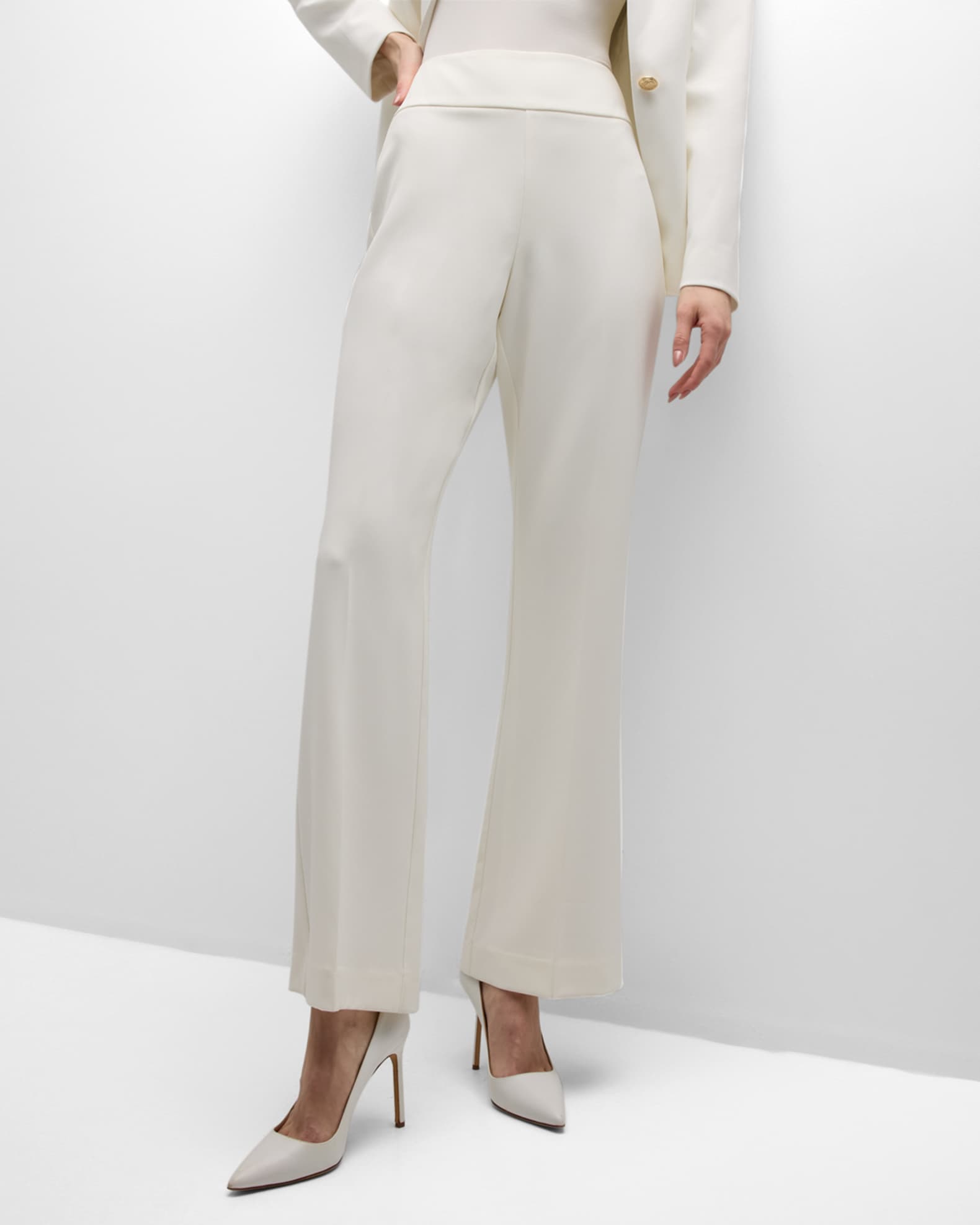 Elie Tahari The Iris High-Rise Flared-Leg Pants | Neiman Marcus