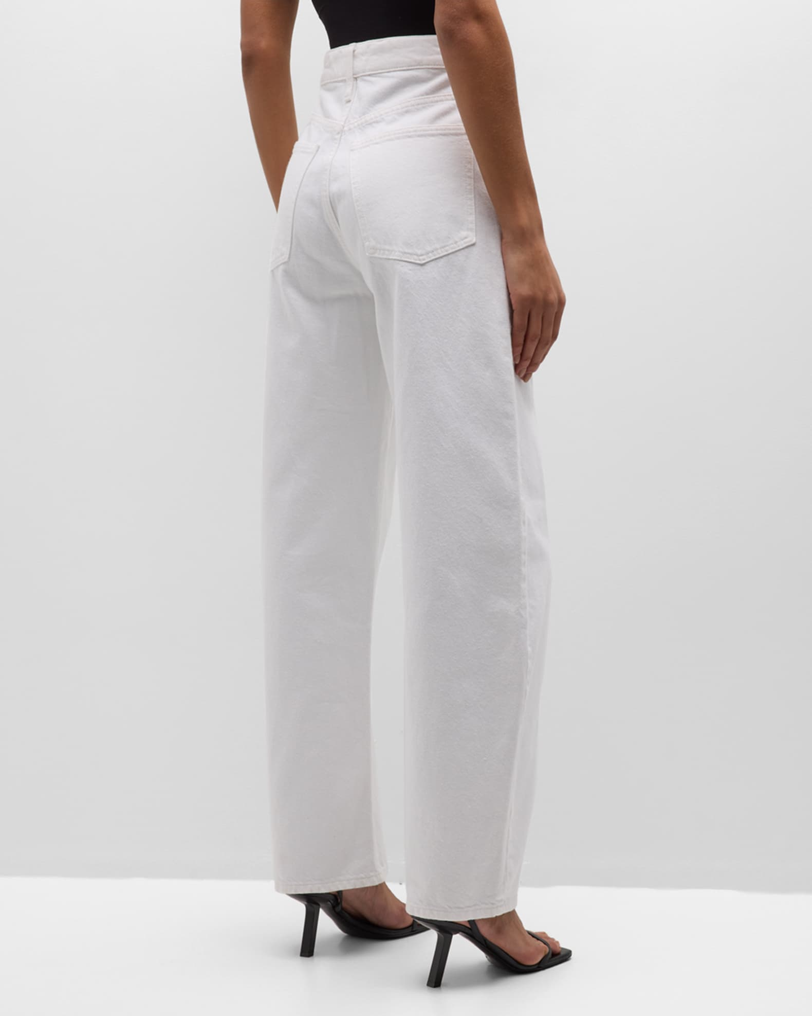 High Rise Barrel-Leg Jeans | Neiman Marcus