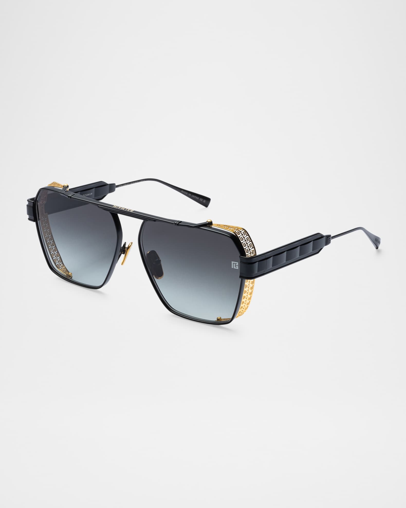 Balmain Premier Titanium Aviator Sunglasses | Neiman Marcus