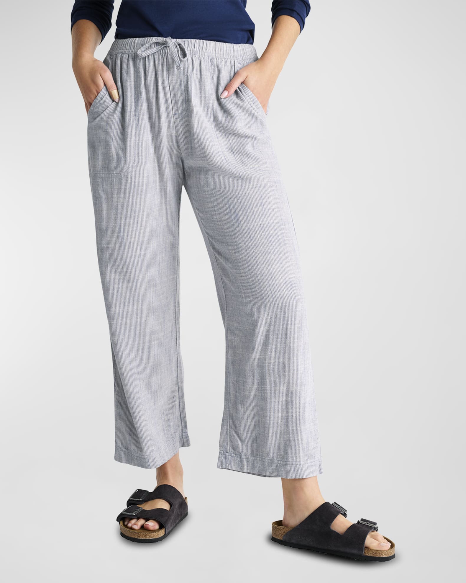 Splendid Angie Cropped Wide-Leg Drawstring Pants | Neiman Marcus