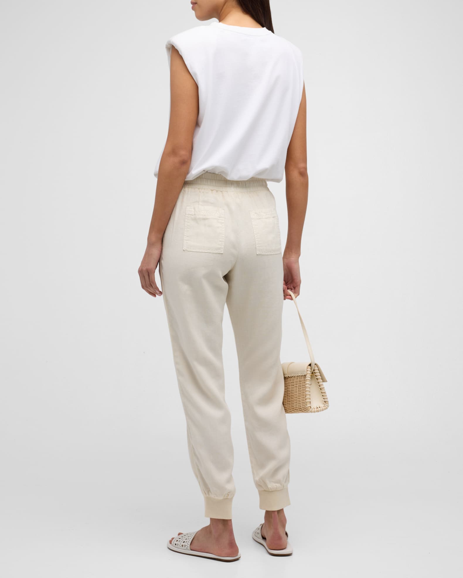 Splendid Mariella Linen-Blend Drawstring Jogger Pants | Neiman Marcus