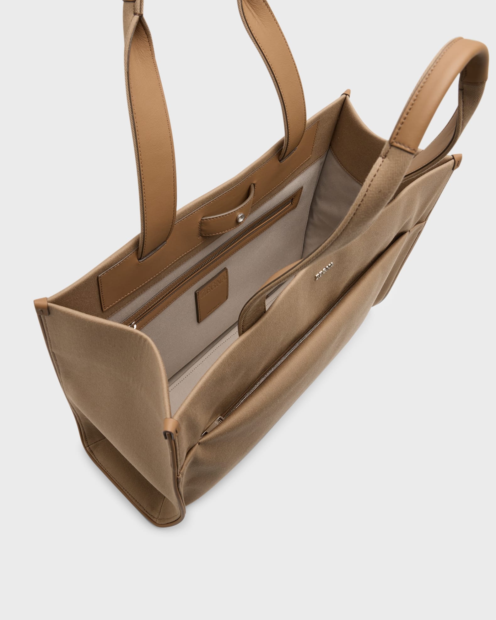 ZEGNA Men's Canvas and Leather Tote Bag | Neiman Marcus