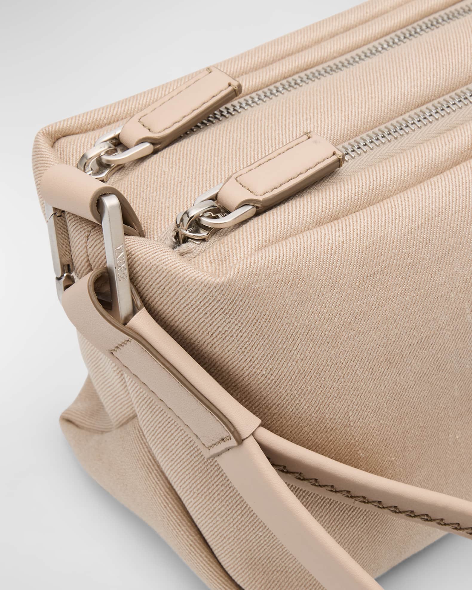 ZEGNA Men's Oasi Lino Double-Zip Pouch | Neiman Marcus