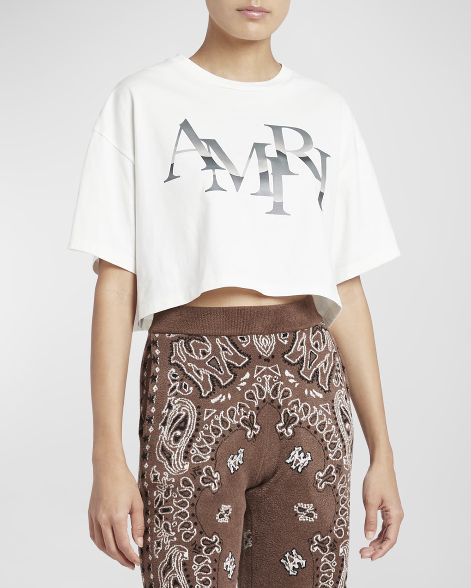 Amiri Amiri Staggered Chrome Tee | Neiman Marcus