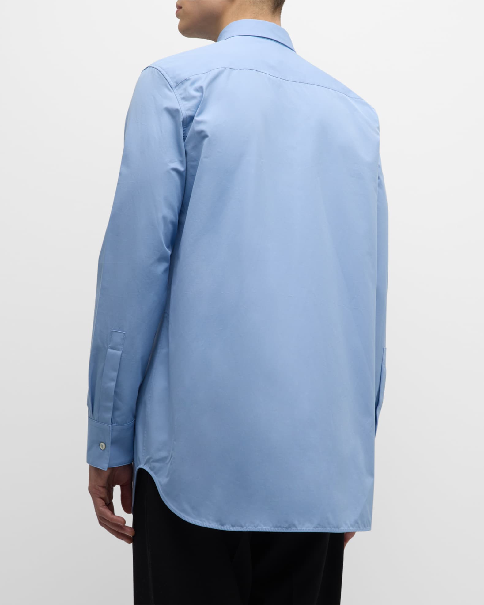 Jil Sander Men's Long Button-Down Solid Shirt | Neiman Marcus