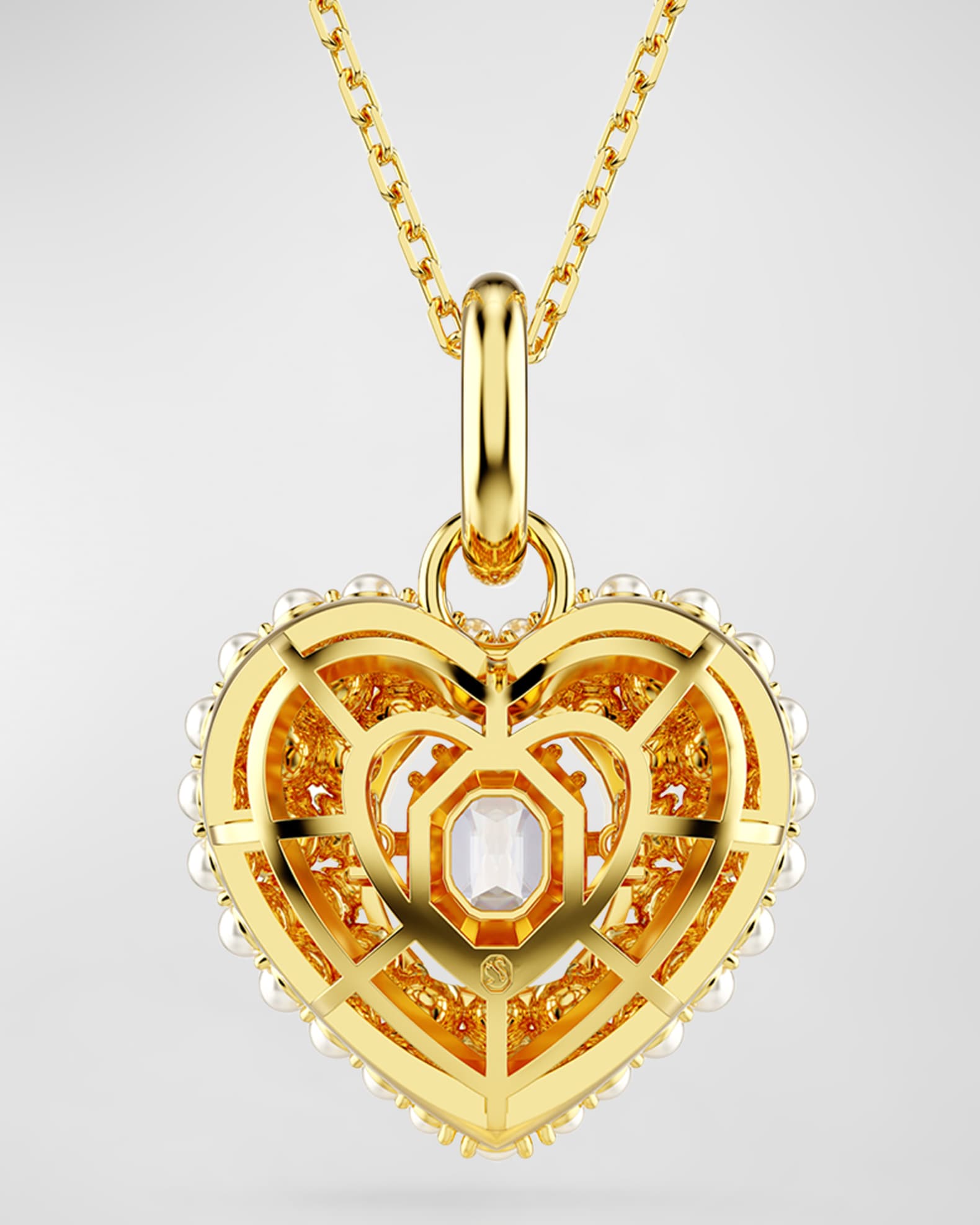 SWAROVSKI Hyperbola Heart Pendant Necklace, Gold | Neiman Marcus