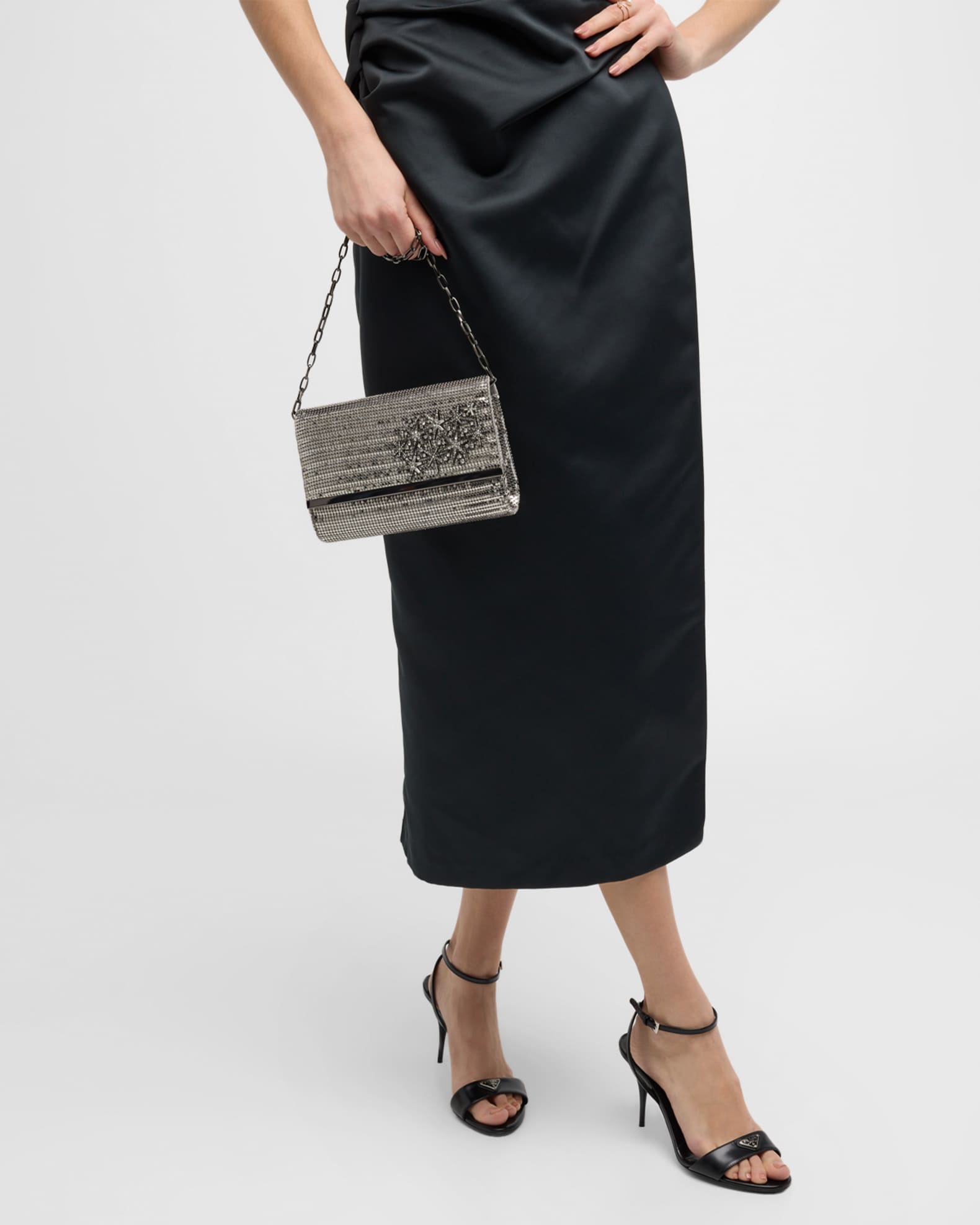 Whiting & Davis Marilyn Embellished Flap Clutch Bag | Neiman Marcus