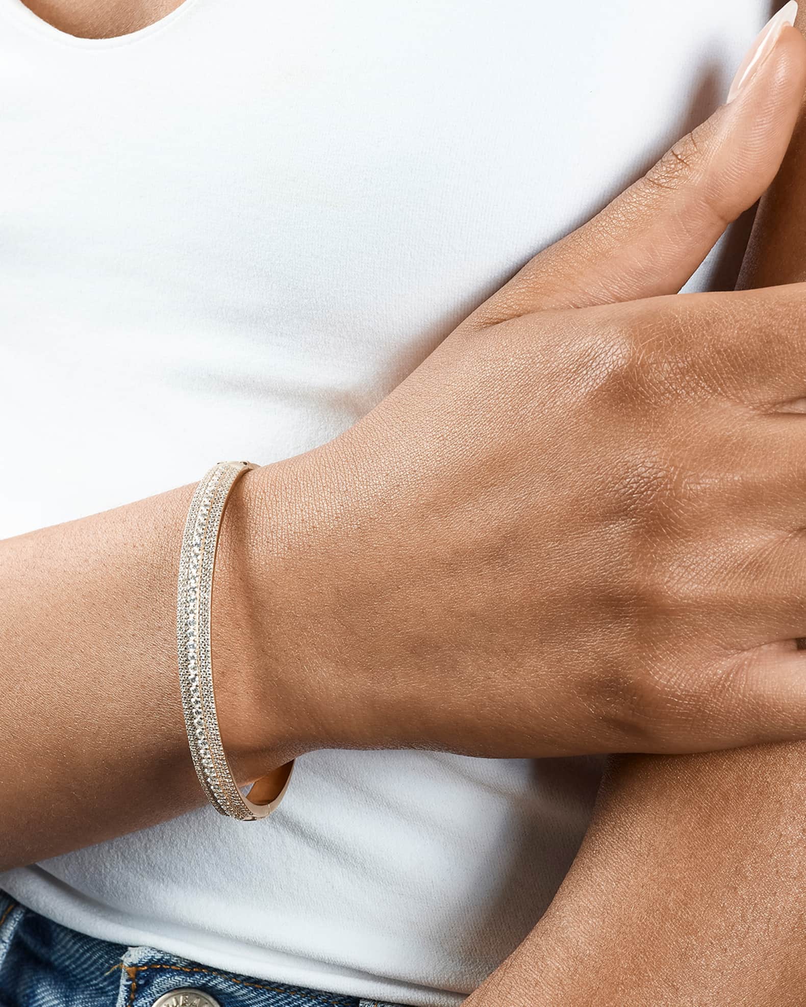 LANA Curved Mega Flawless Hinge Diamond Bangle, Size 6 | Neiman Marcus