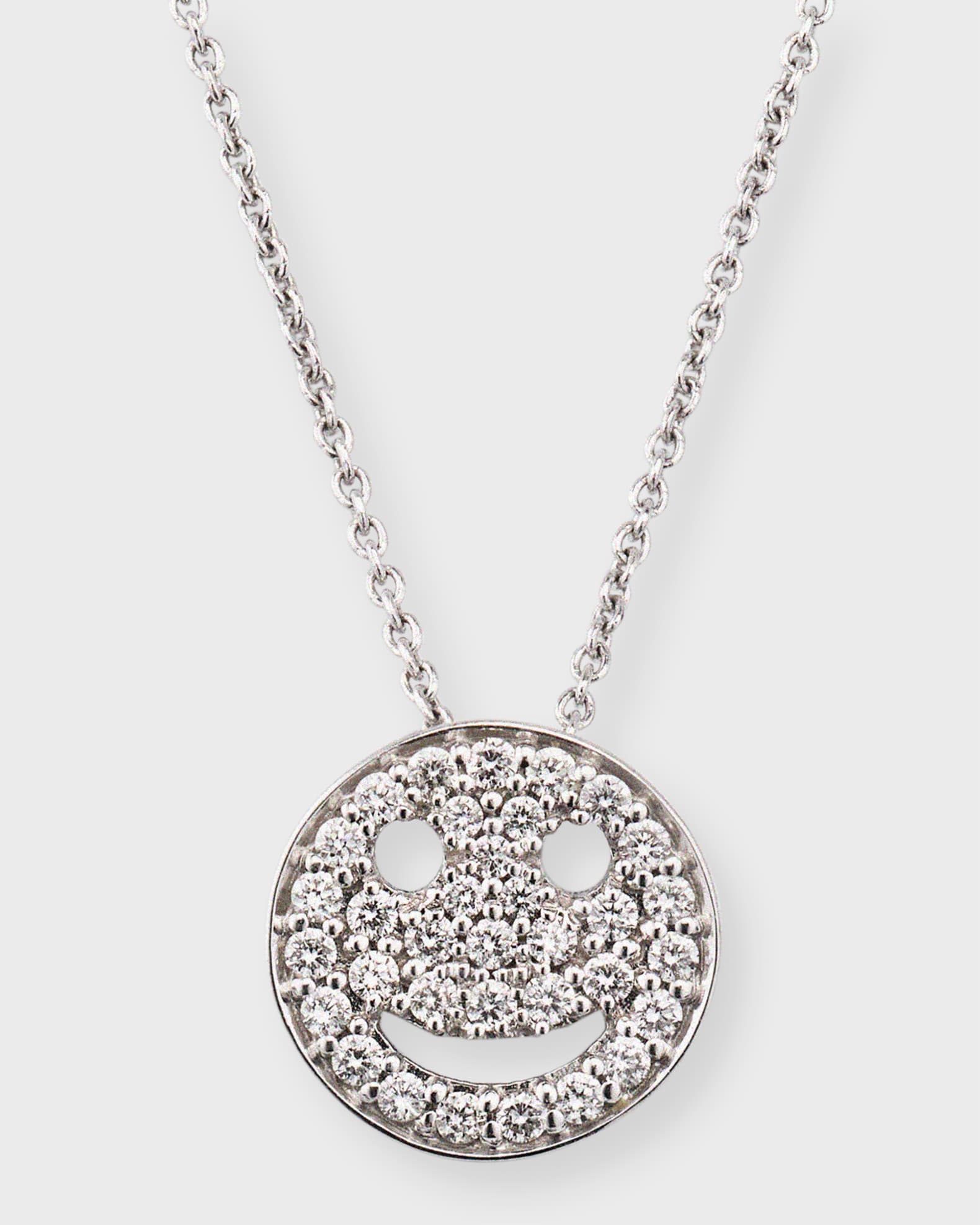 Lisa Nik Talisman 18K White Gold Diamond Smile Pendant Necklace ...