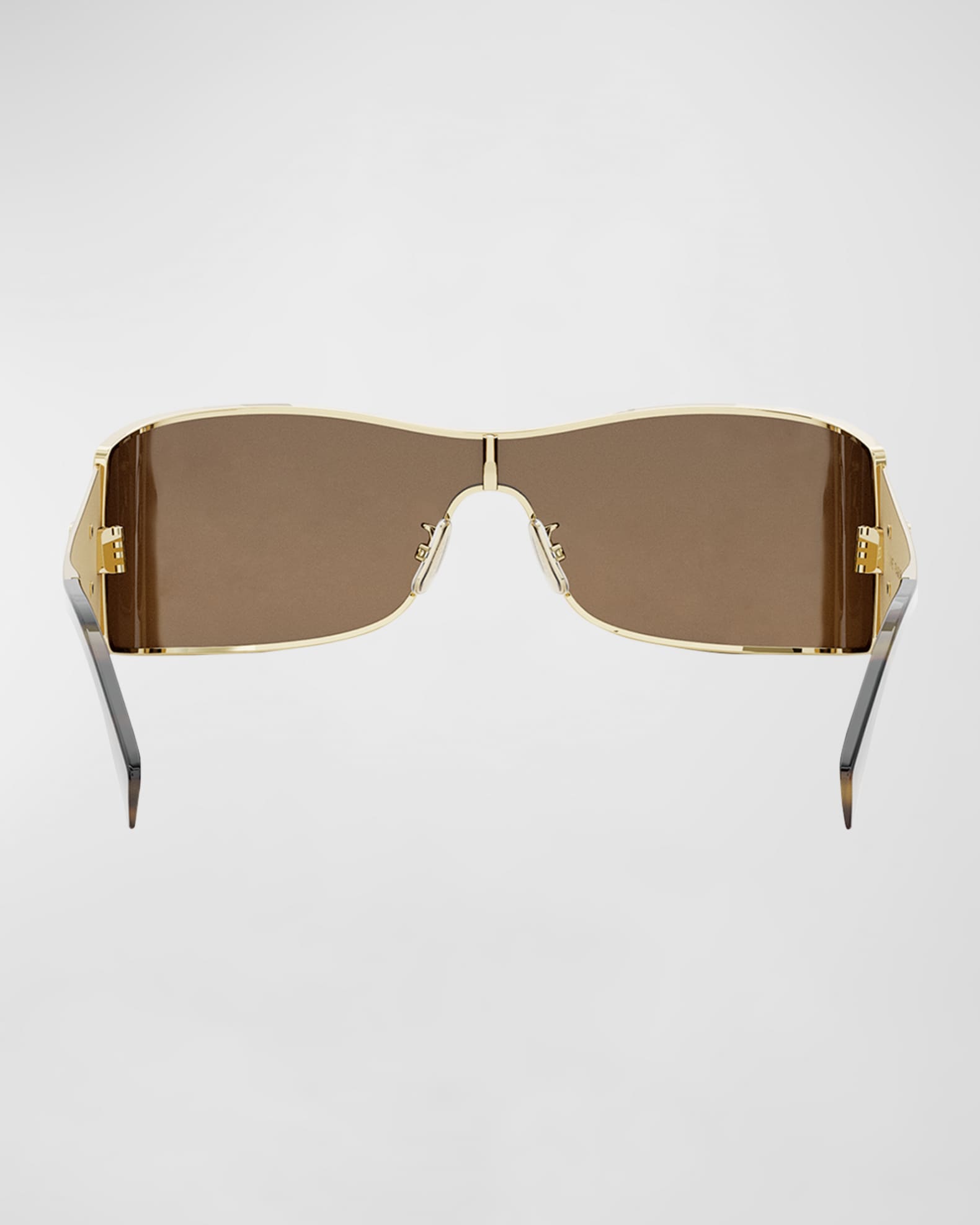 Celine Maxi Triomphe Metal Rectangular Shield Sunglasses | Neiman Marcus