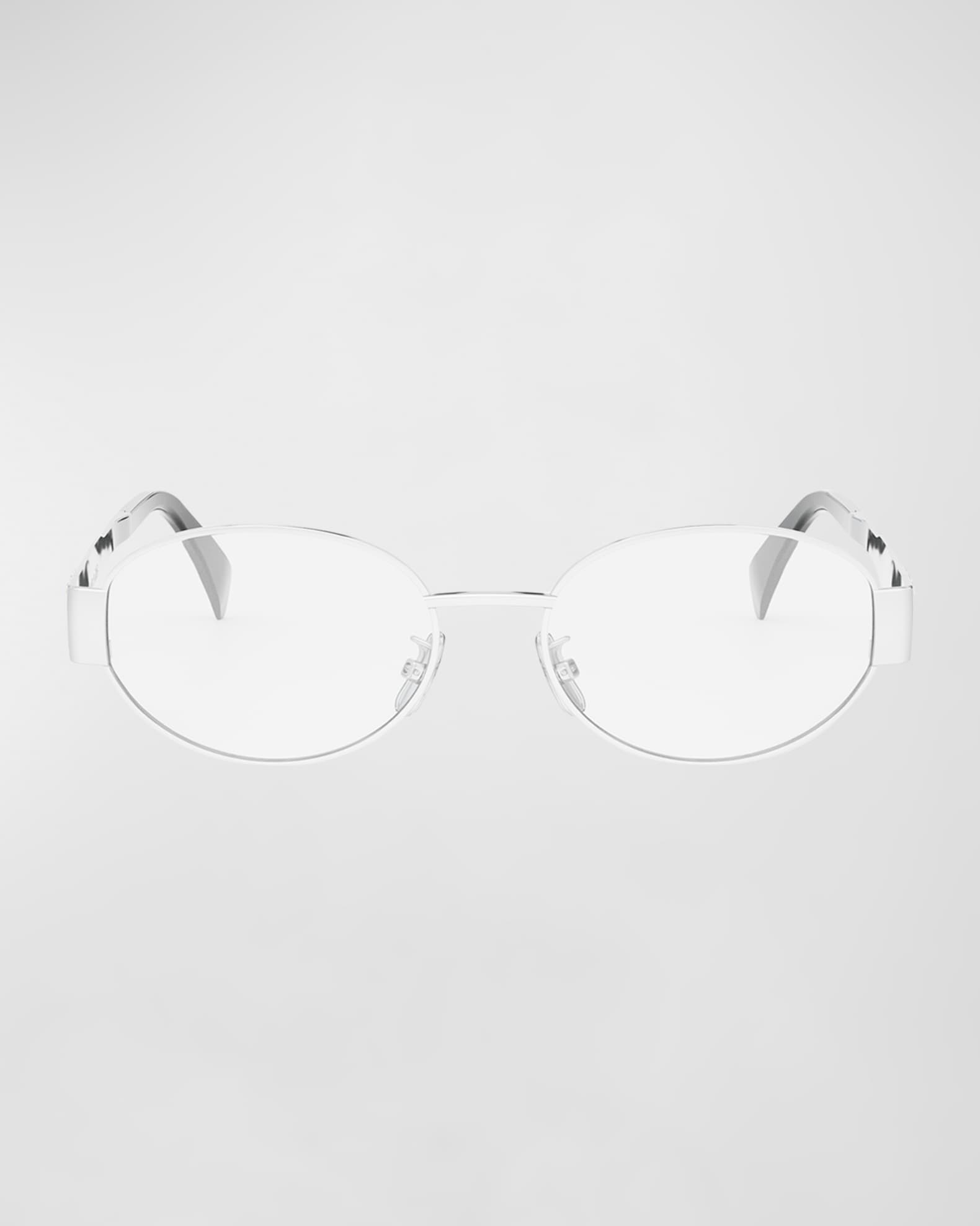 Celine Triomphe Metal Oval Glasses | Neiman Marcus