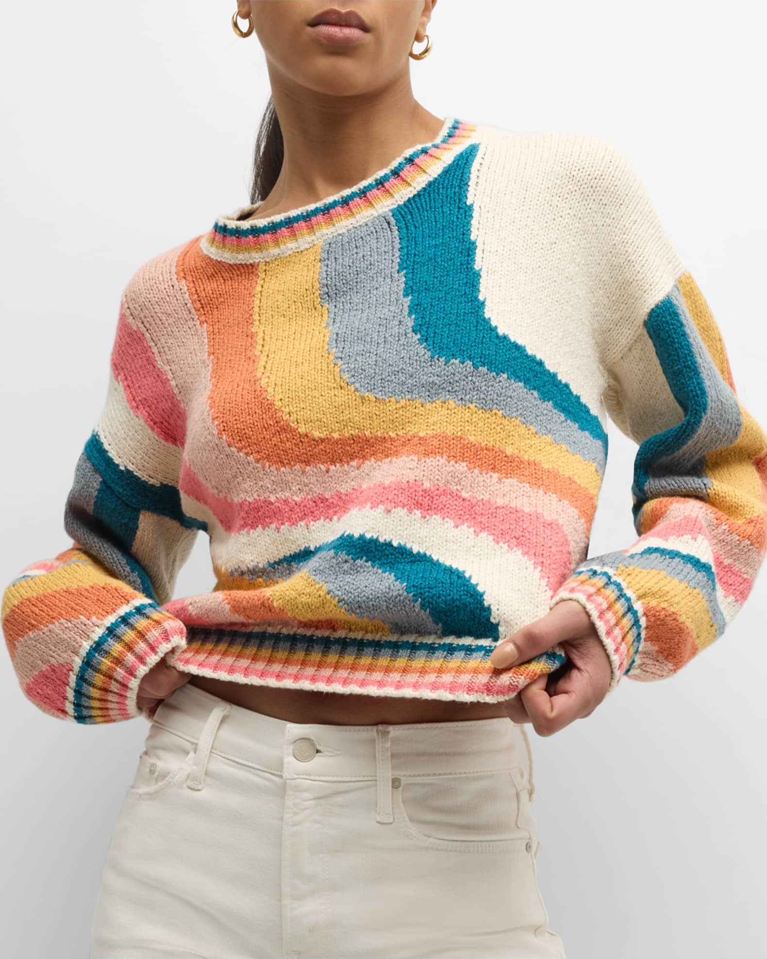 MOTHER The Itsy Crop Jumper Pullover | Neiman Marcus