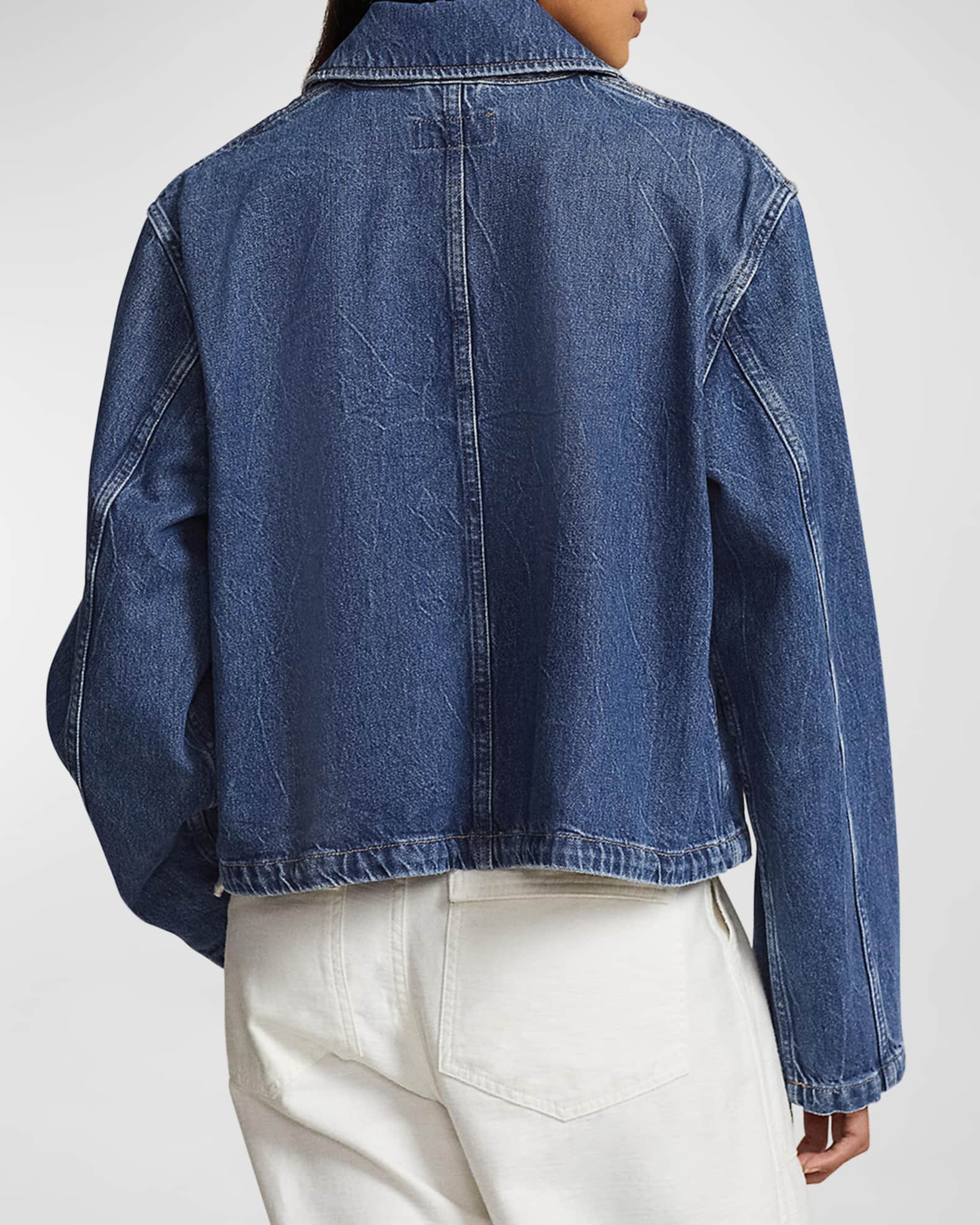 Polo Ralph Lauren Cropped Denim Car Coat | Neiman Marcus